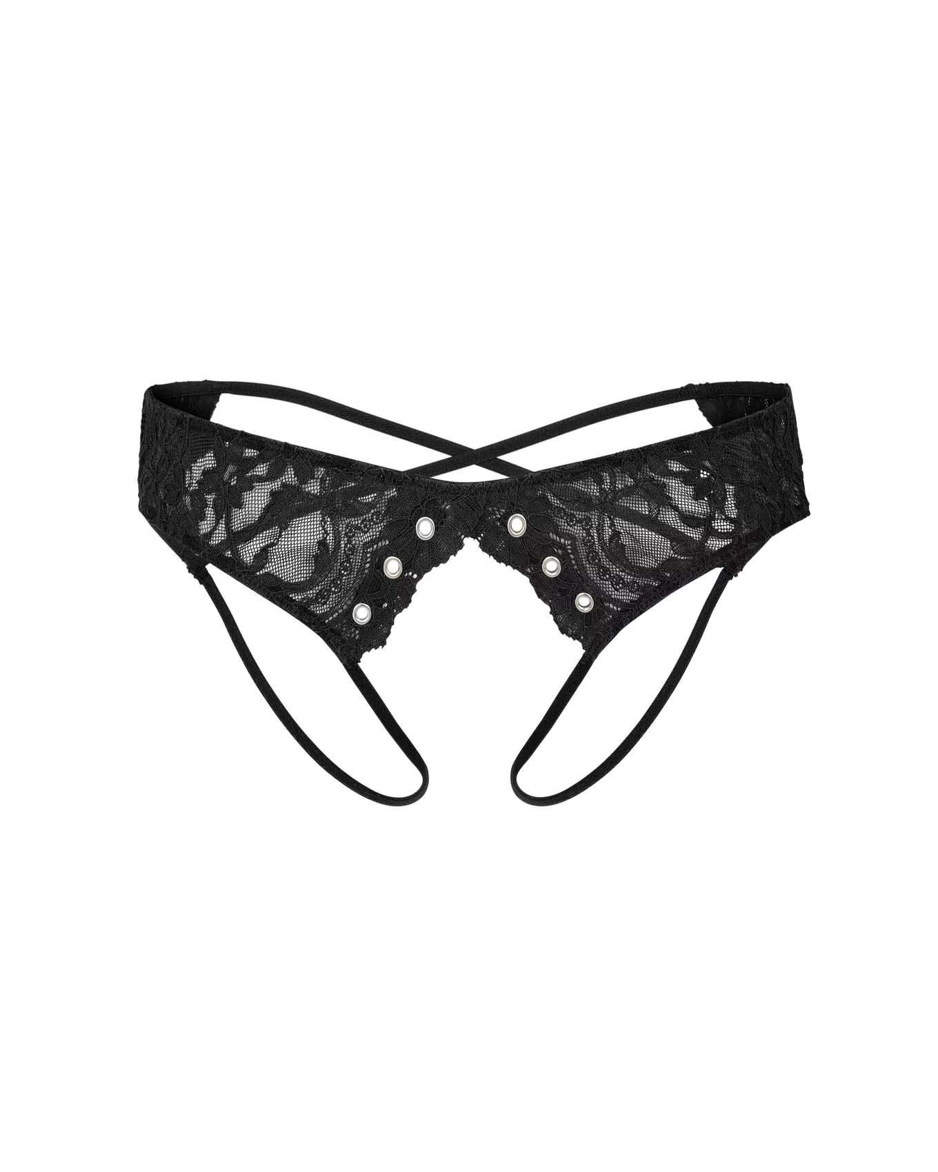 Kalya Cheeky Black Crotchless Cheeky, M-XL | Adore Me