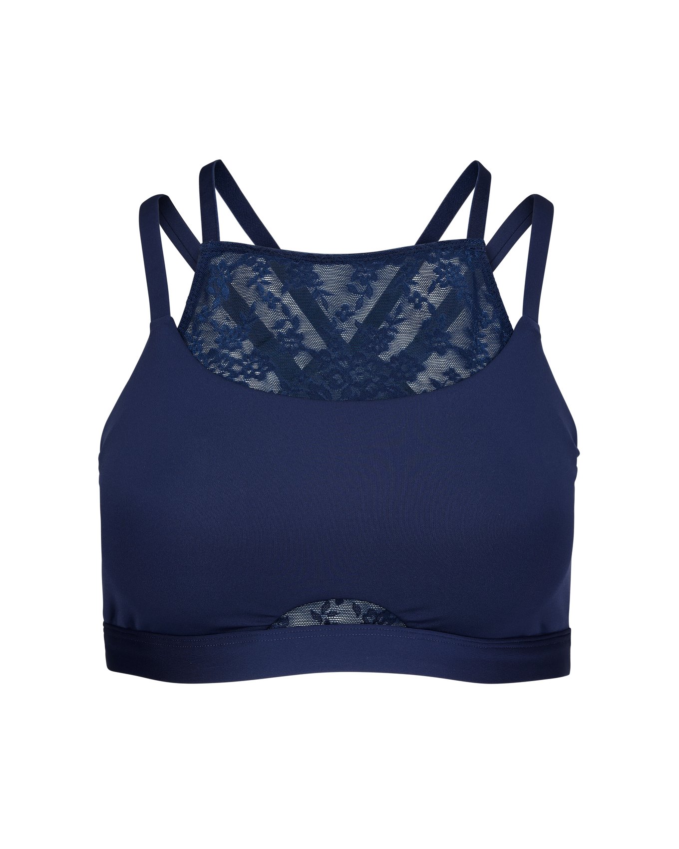 Mari Dark Blue 2 Mari Lace Sports Bra | Adore Me