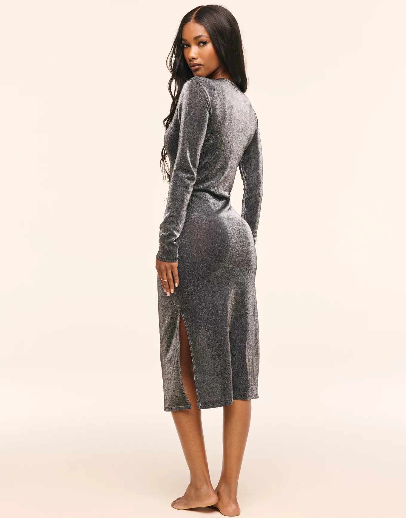 Keoni Black Long Sleeve Slip, XS-XL | Adore Me