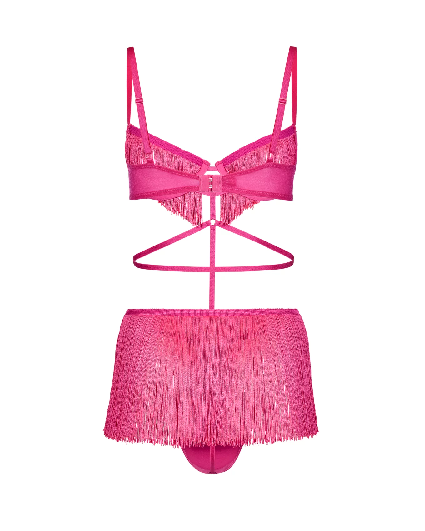 Neveah Dark Pink Plus Fringe Playsuit | Adore Me
