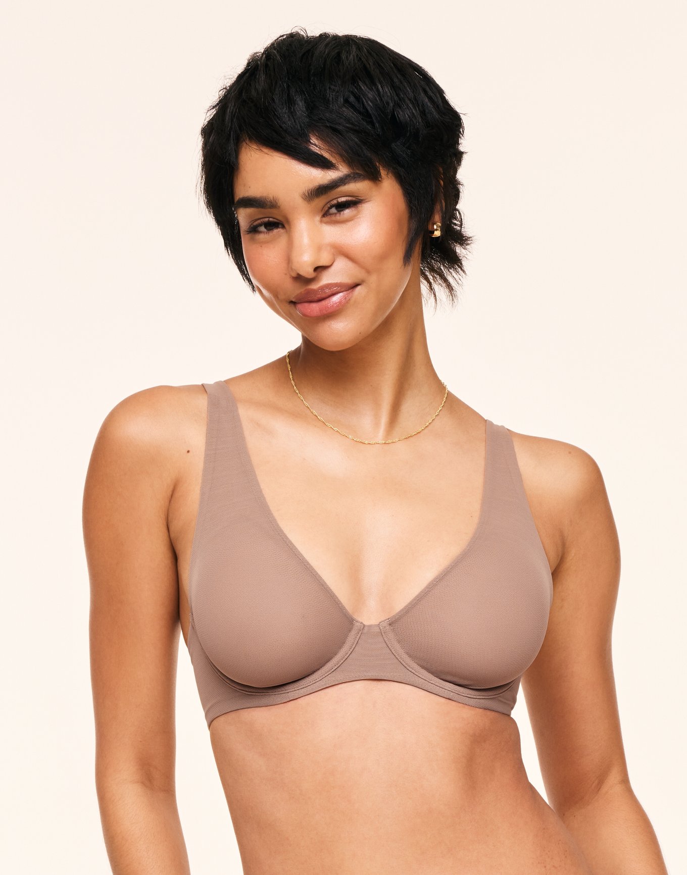 Ivy Medium Beige 2 Unlined Plunge, 32C-38B | Adore Me