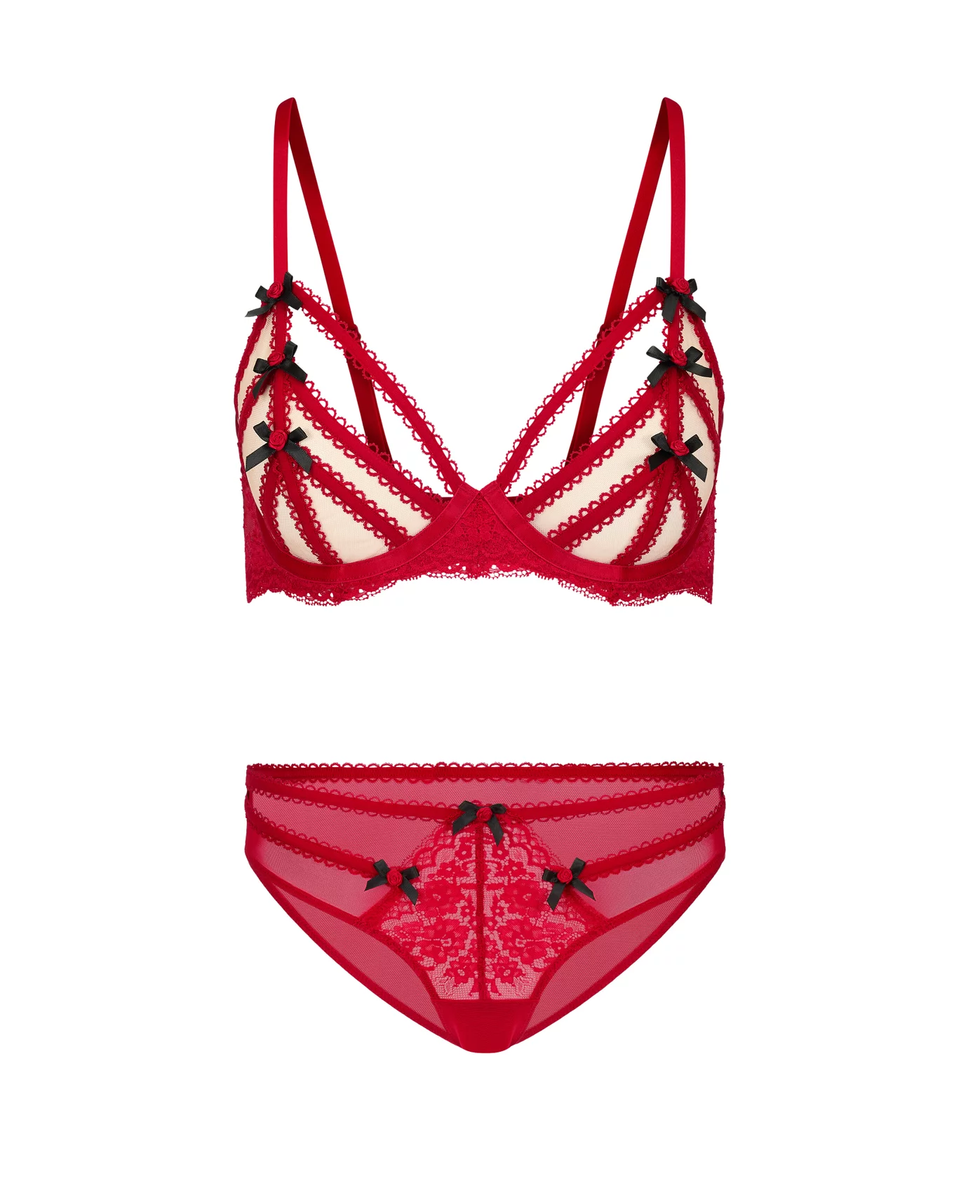 Aziza Dark Red Unlined Plunge, 32C-38D | Adore Me
