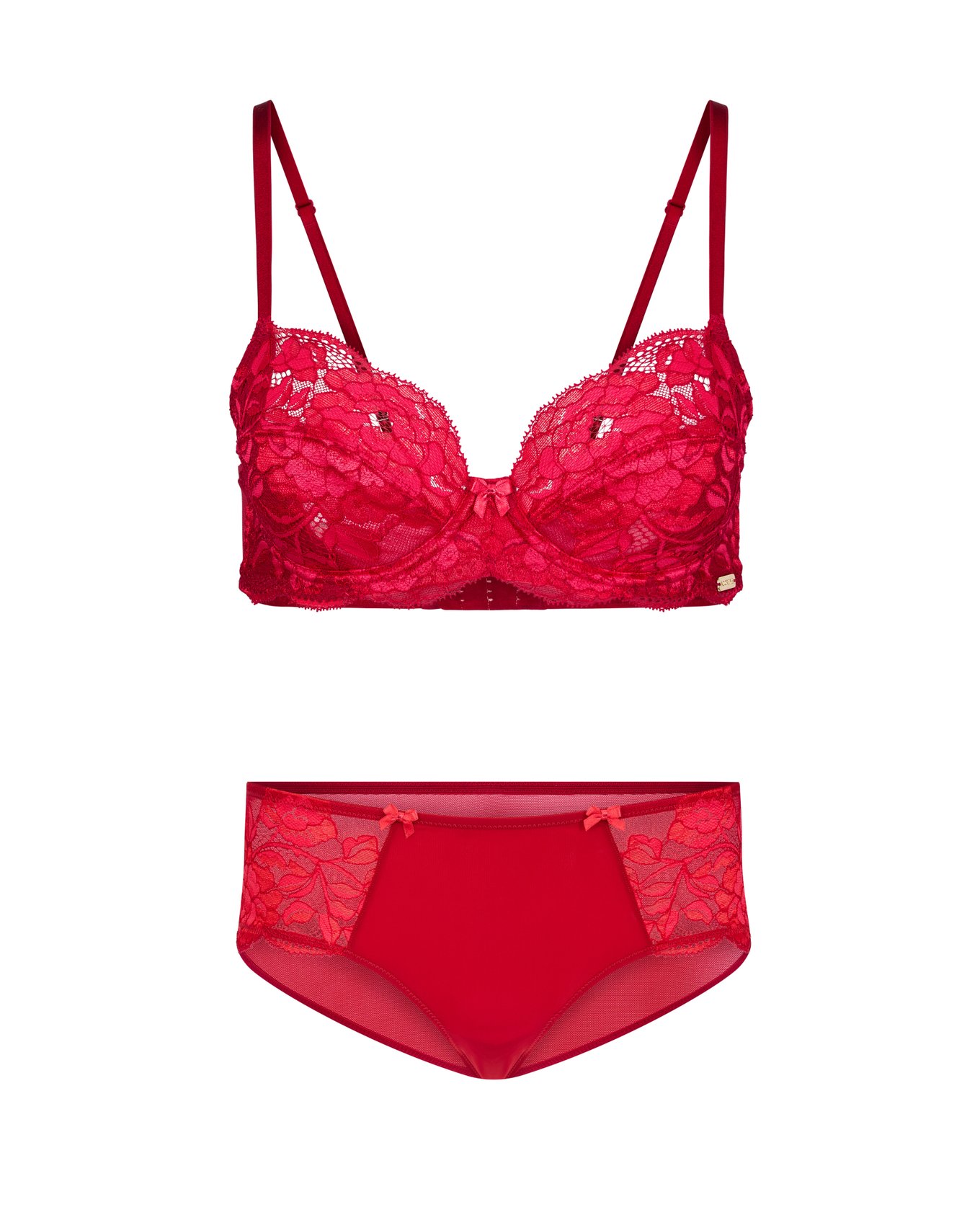 Chelsi Dark Red Plus Unlined Demi, 38H | Adore Me