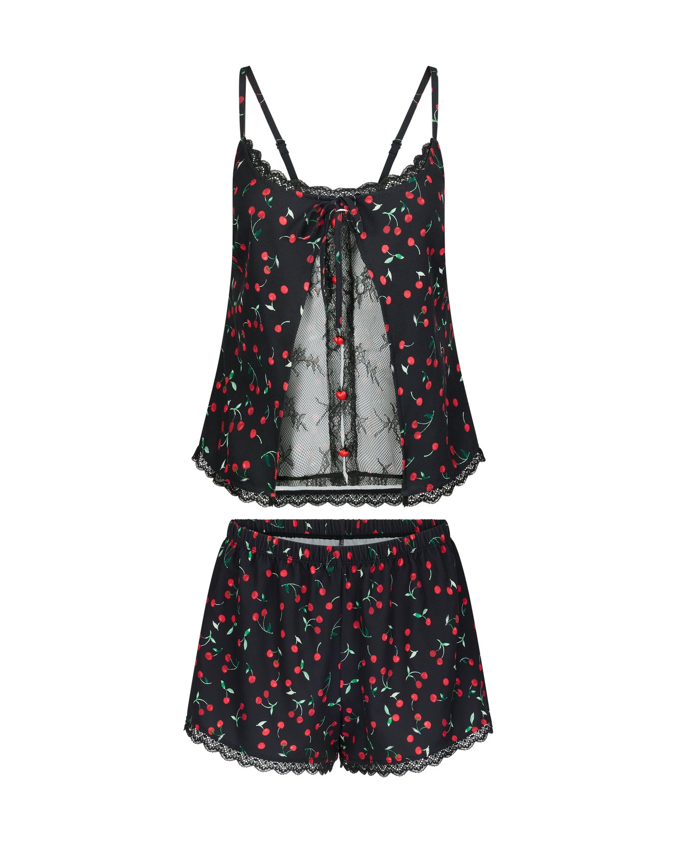 Kiora Novelty Black Cami and Short PJ Set, XS | Adore Me