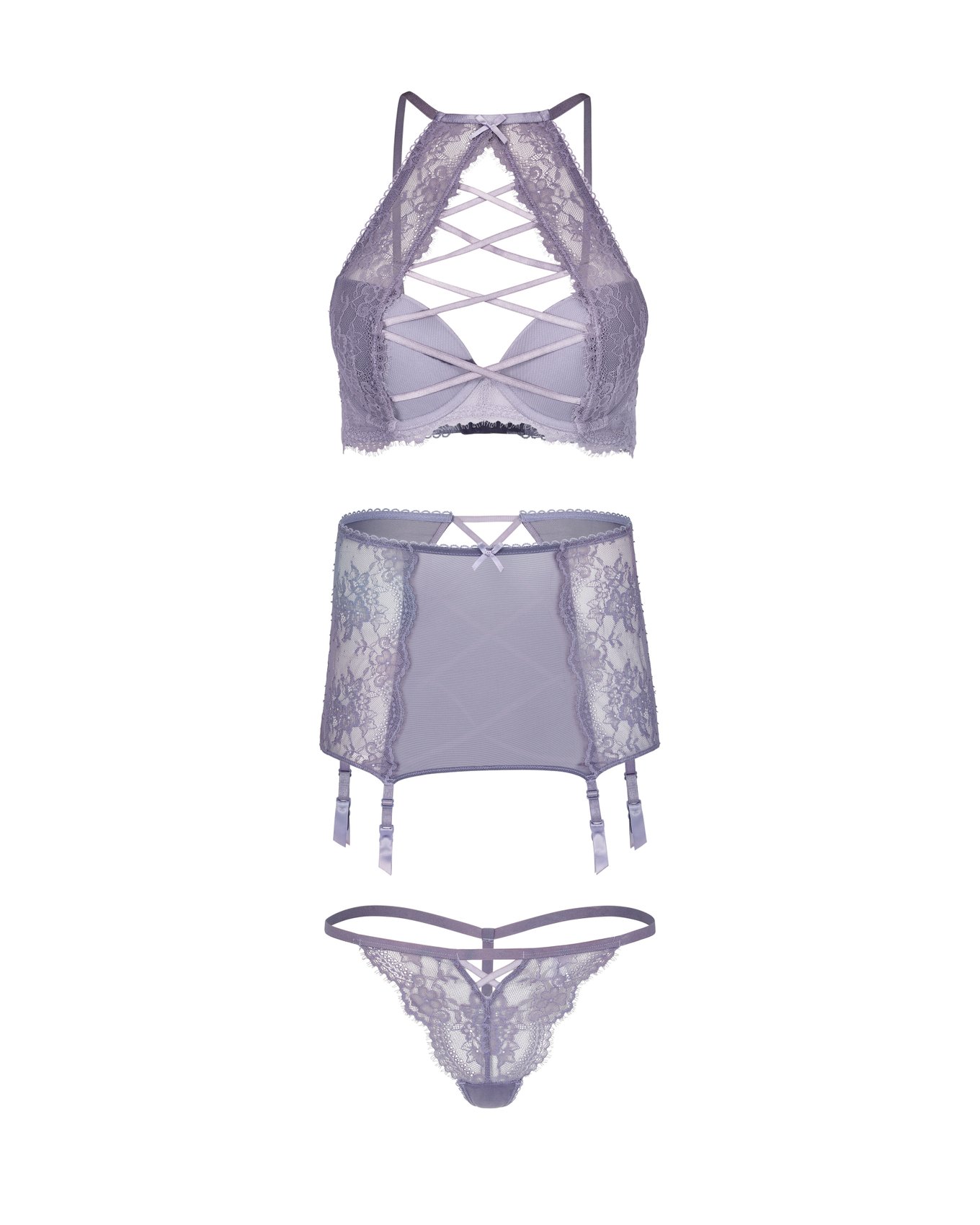 Milena Dark Purple High Neck Push Up | Adore Me