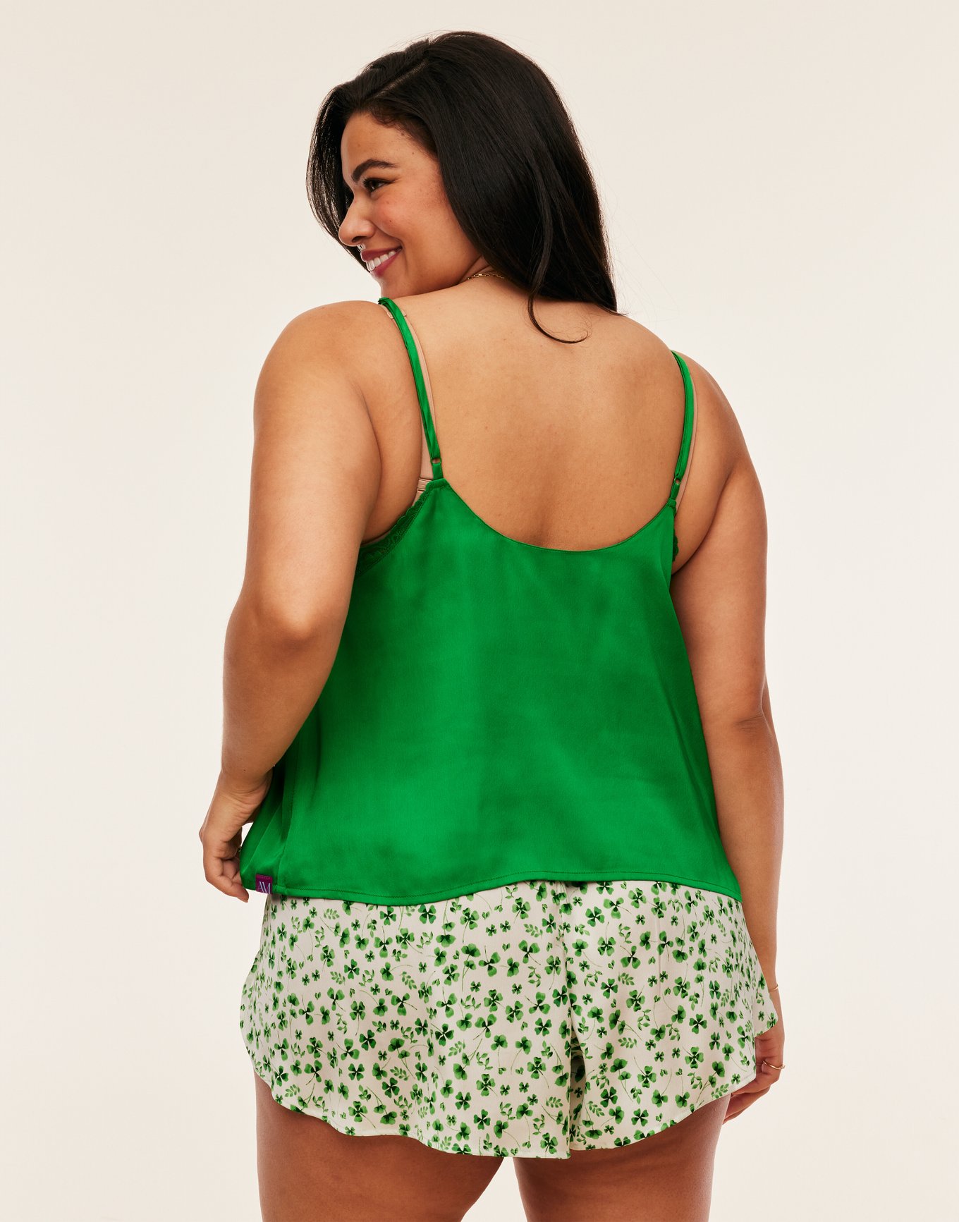 Linny B1 Dark Green Plus Camisole and Short Set | Adore Me