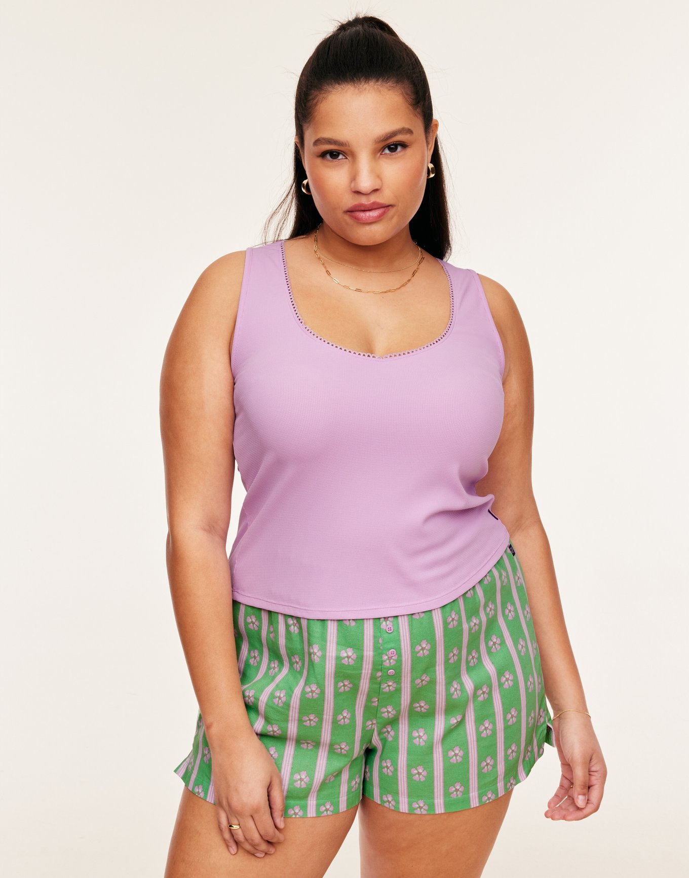 Maite Medium Purple Tank and Short Set | Adore Me