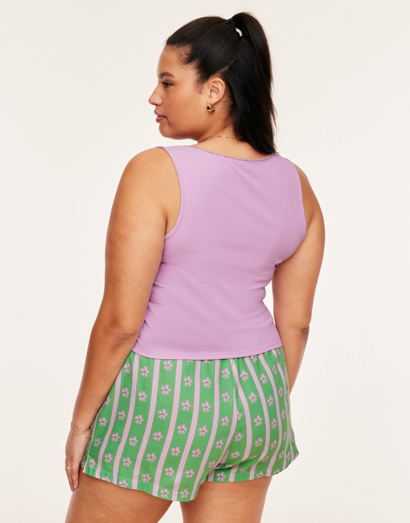 Maite Medium Purple Plus Tank and Short Set, 1X-4X | Adore Me