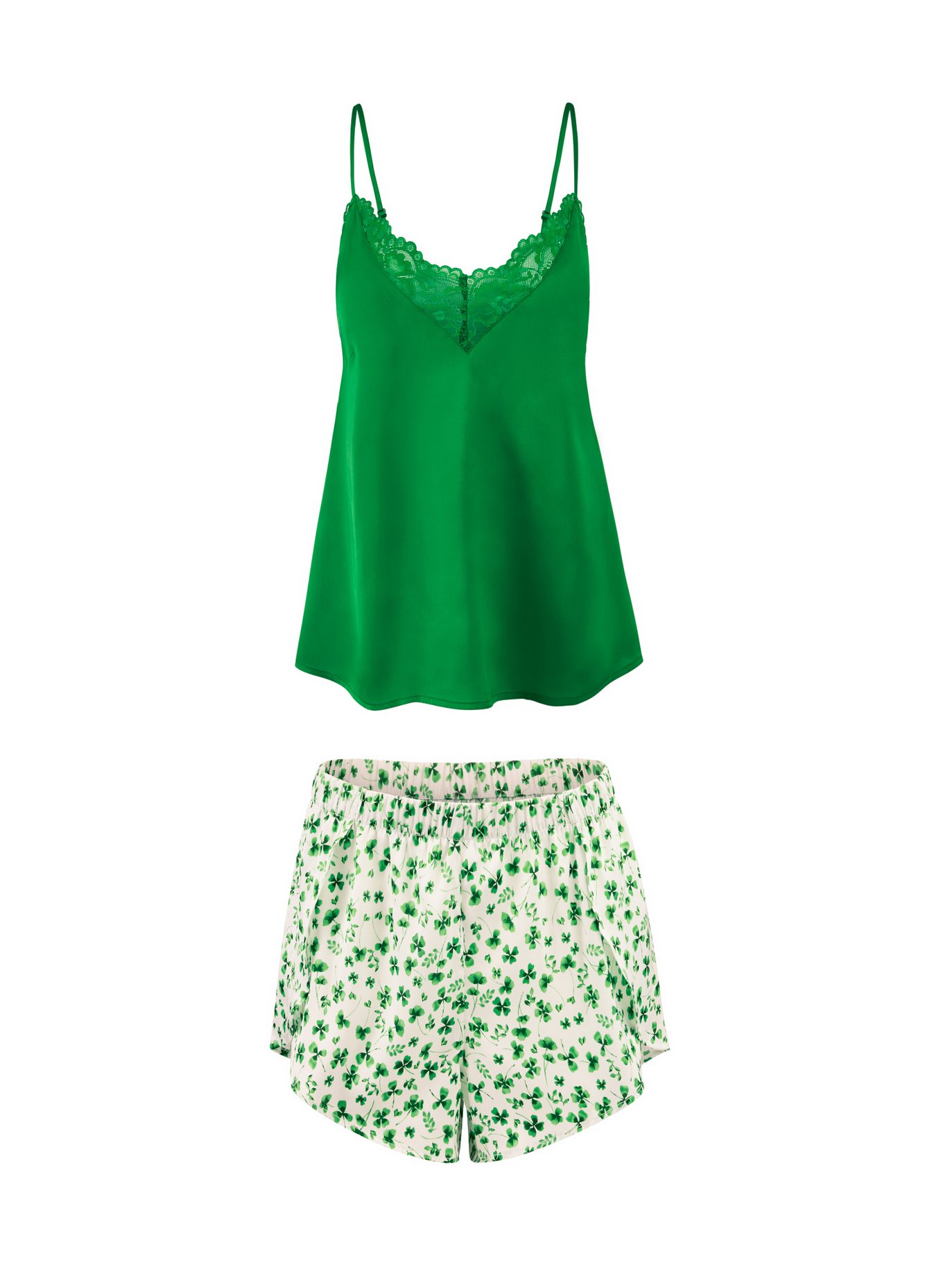 Linny B1 Dark Green Plus Camisole and Short Set | Adore Me
