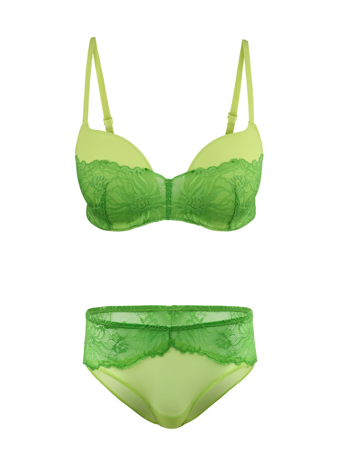 Cyla Medium Green Push Up Bra Push Up Plunge, 30A-38D | Adore Me