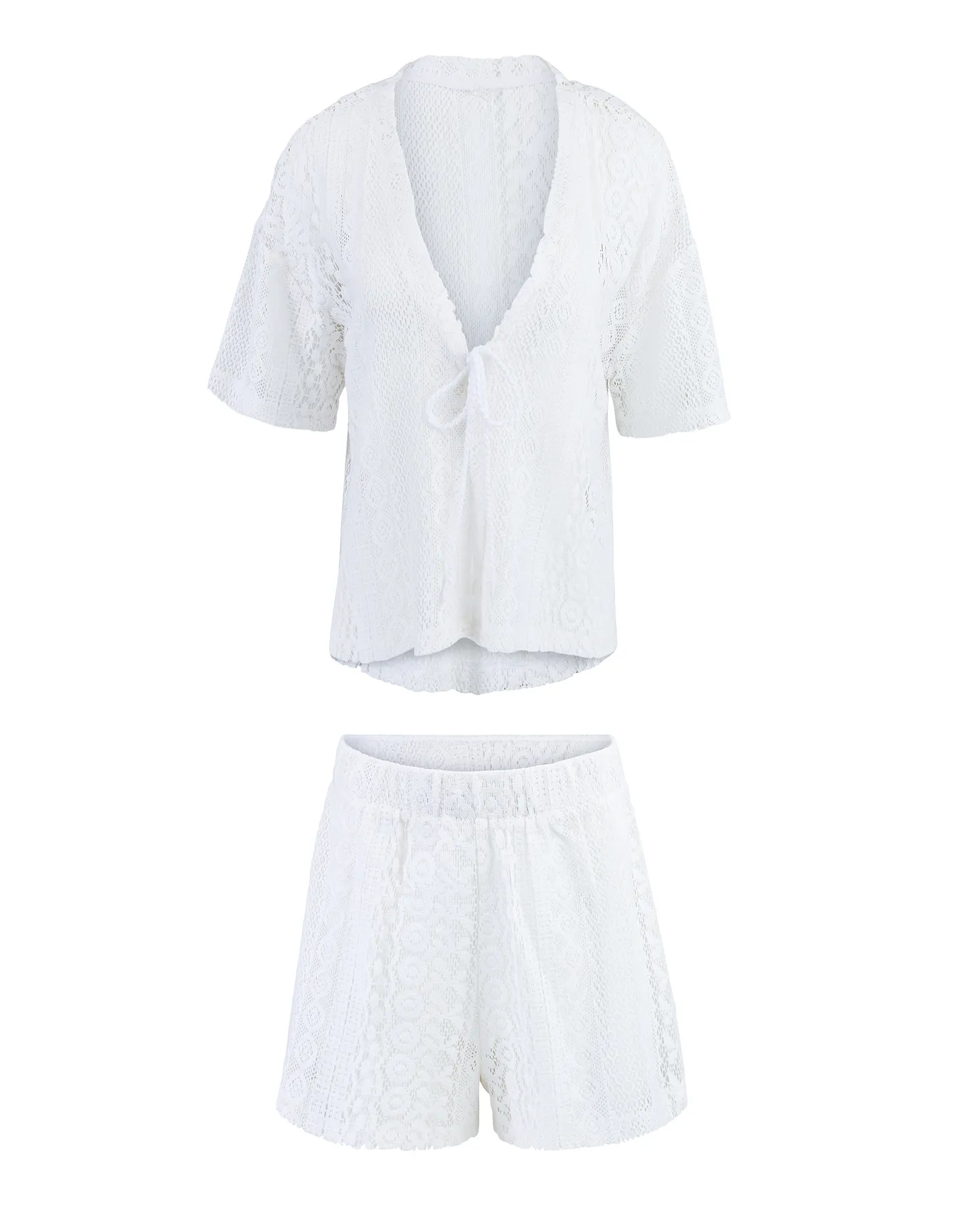 Nika White Plus Top And Short Set Adore Me