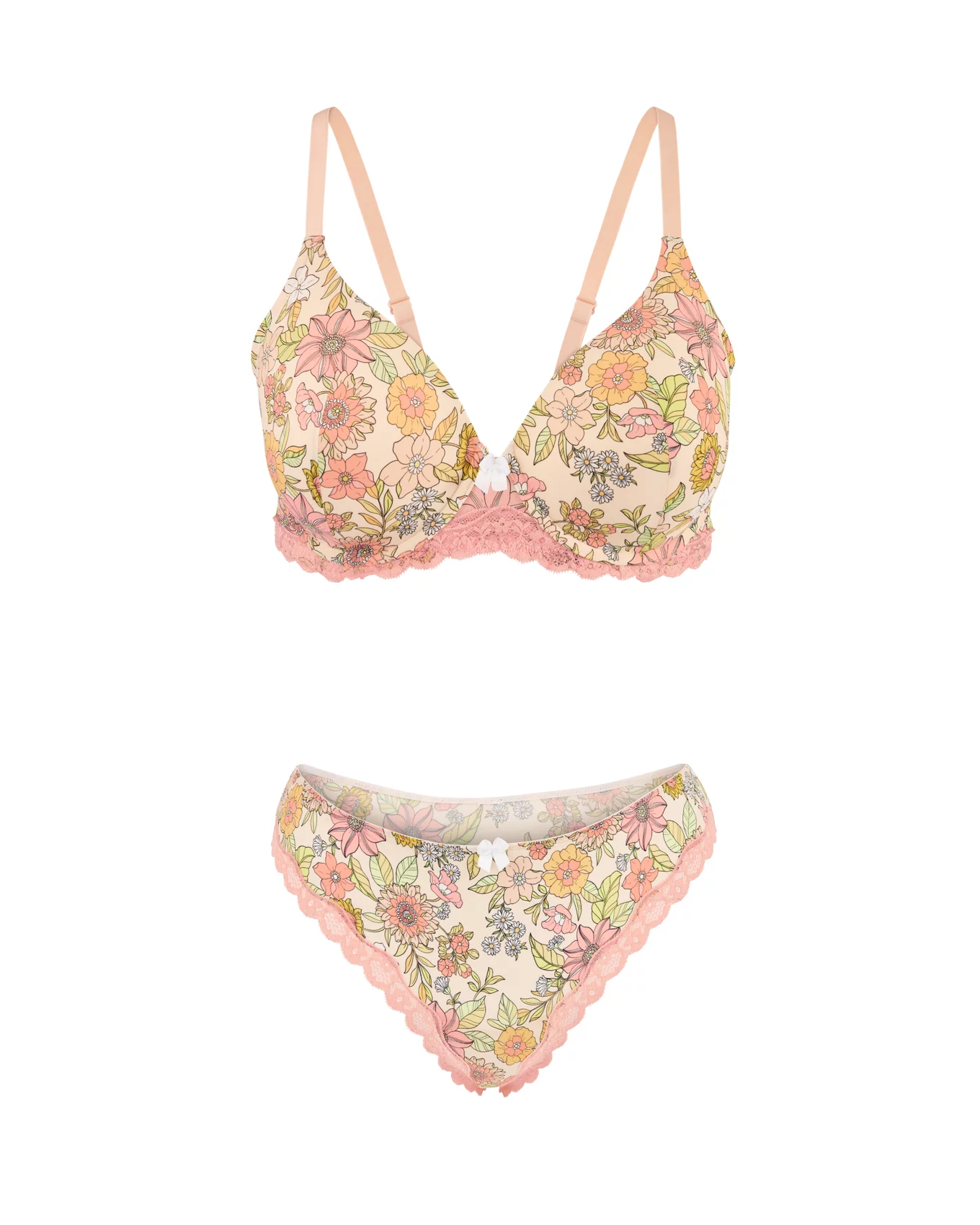 Nare Floral Orange Contour Bra, 38DD-46DDD | Adore Me