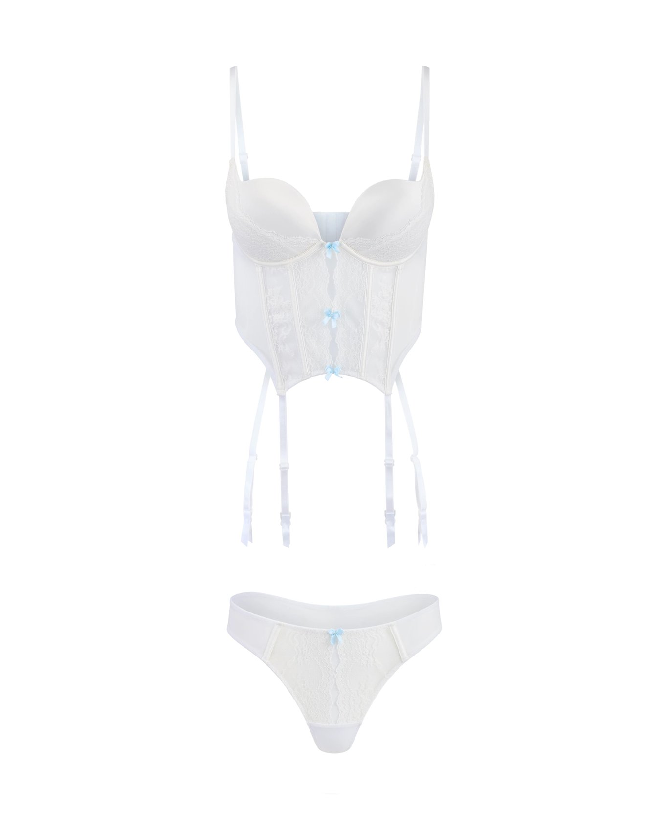 Renea White Push Up Plunge Bustier 32a 38d Adore Me