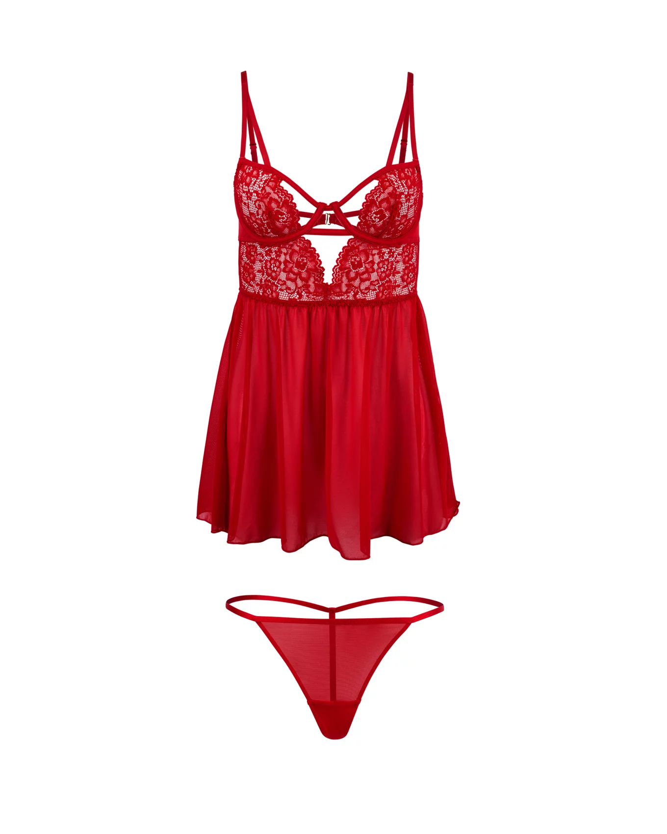 Rae Dark Red Babydoll Set, XS-4X | Adore Me
