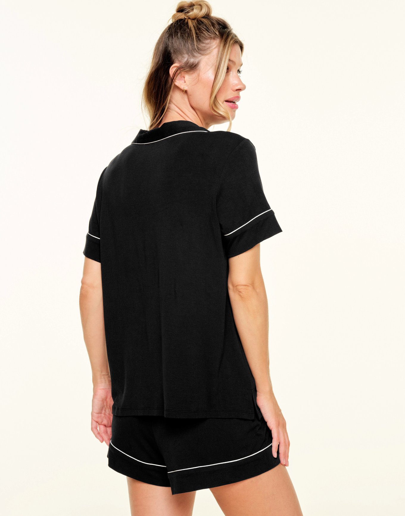 Jane B1 Black Short Sleeve and Short PJ Set, L | Adore Me