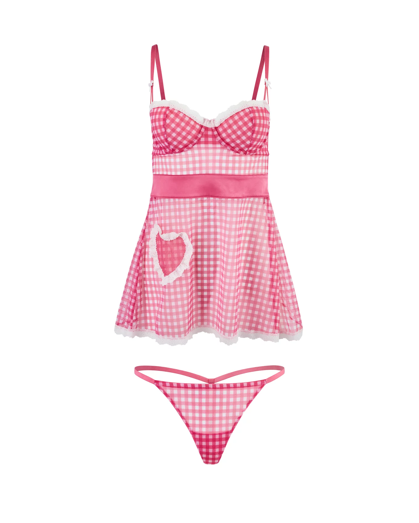 Lola Plaid Pink Babydoll Set, XS-4X | Adore Me