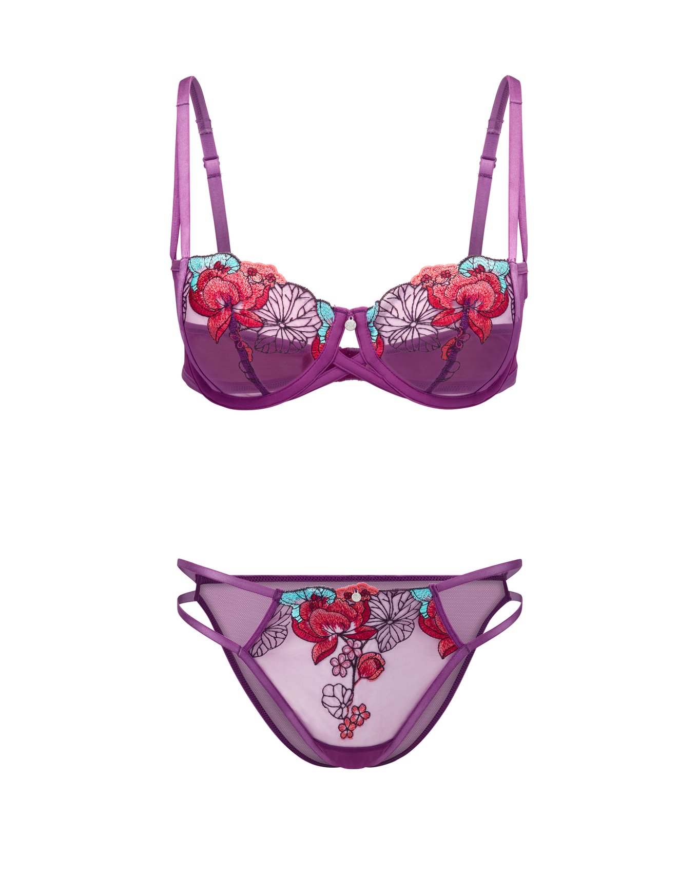 Jayda Floral Purple Plus Unlined Balconette, 38DDD-46DD | Adore Me
