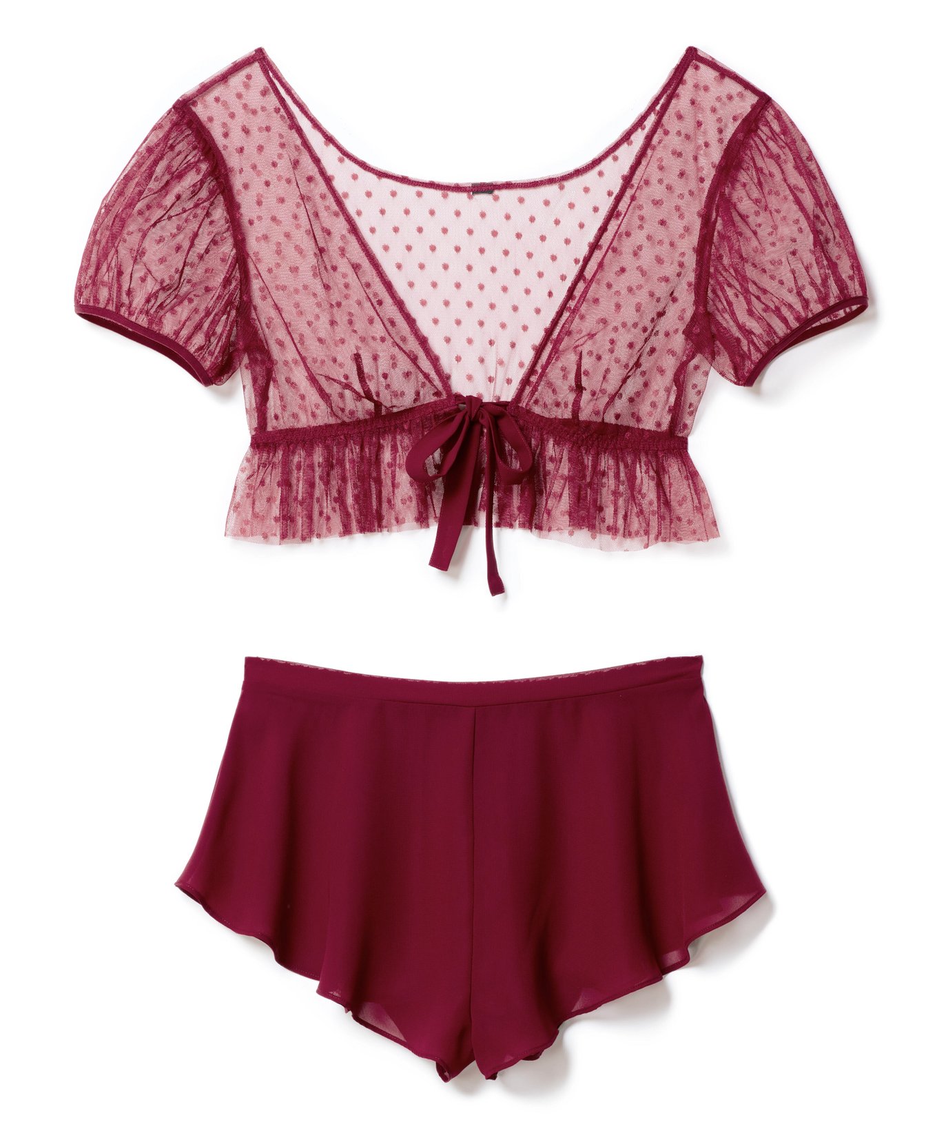 Lindy Dark Red Crop Top and Short Set, XS-XL | Adore Me