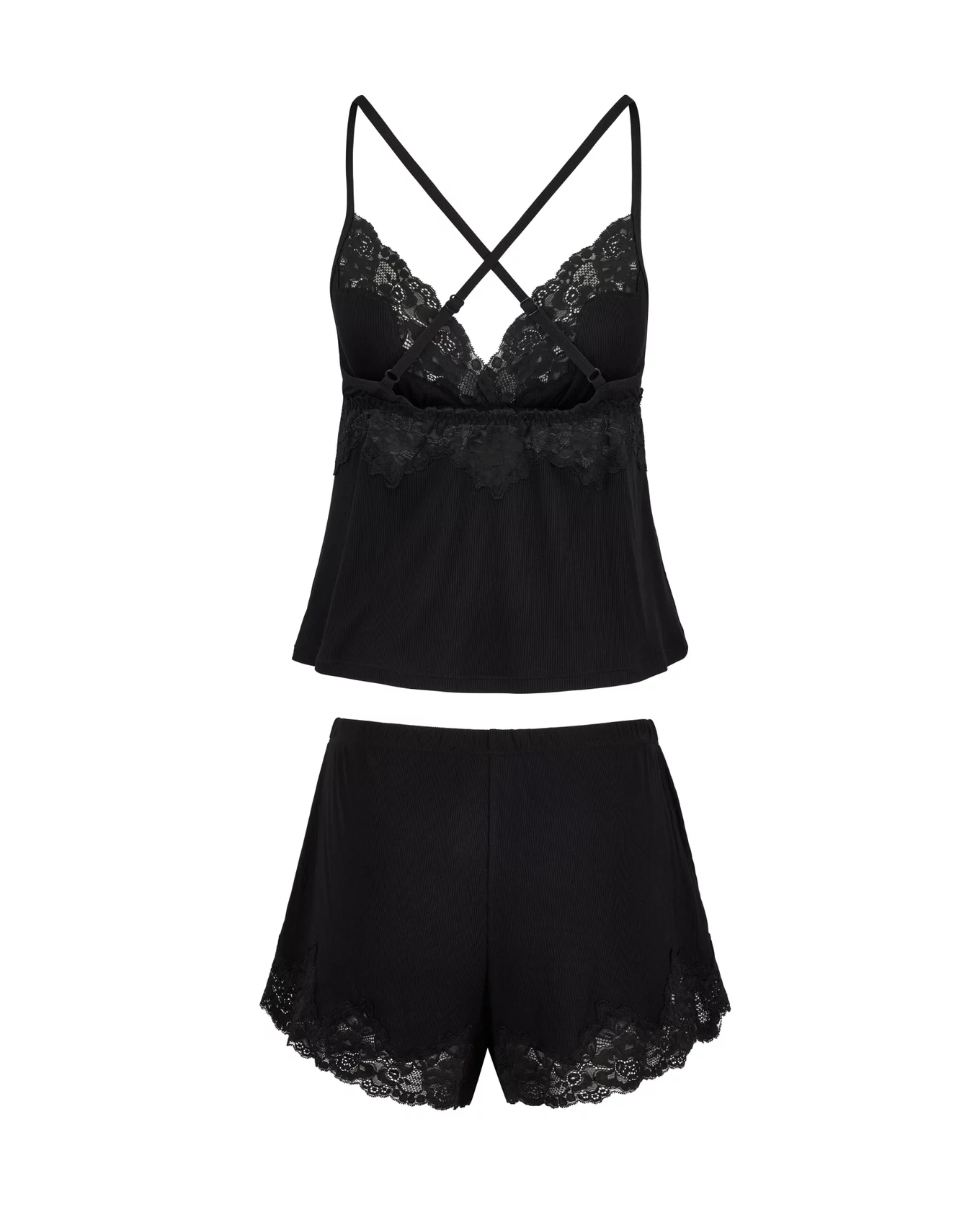 Lora Black Plus Cami and Short Set, 1X-4X | Adore Me