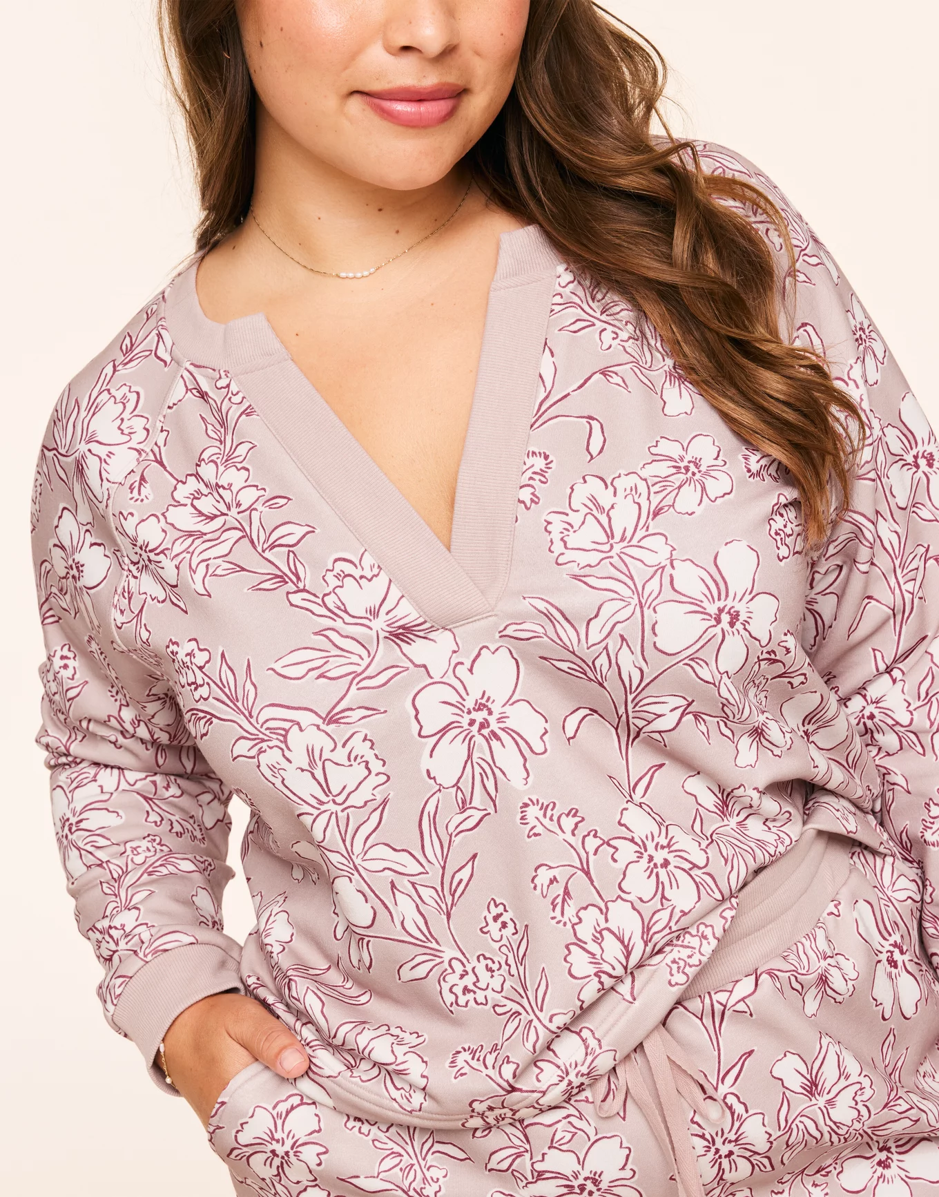 Lesley Floral Beige Sweatshirt Set, XS-4X | Adore Me