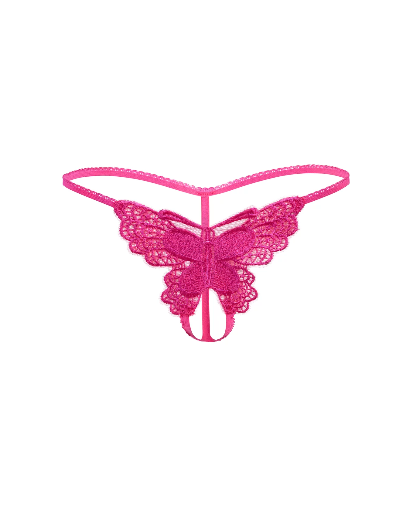 Mariposa G-String Dark Pink Crotchless G String, XL | Adore Me