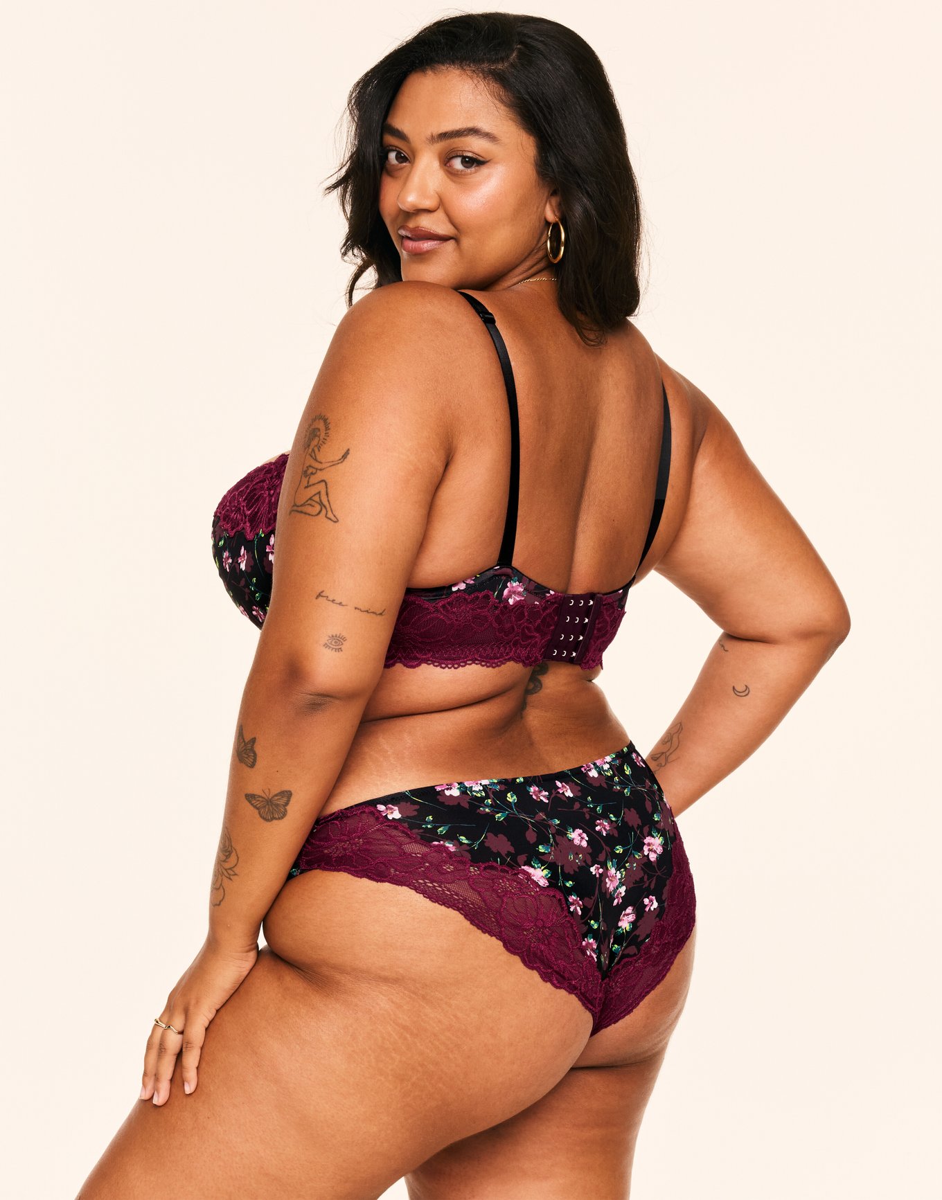 Mathilda Floral Black Plus Contour Balconette, 38DDD-42H | Adore Me