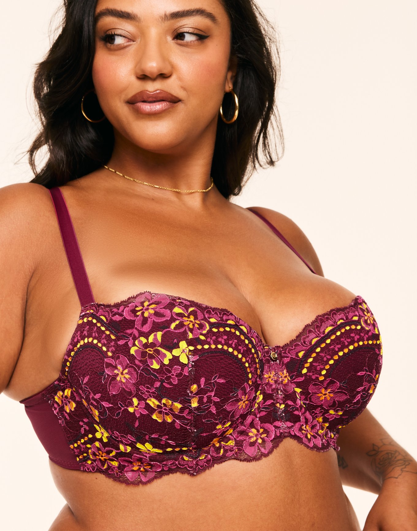 Nicholette Floral Red Plus Contour Balconette, 38DDD-44DDD | Adore Me