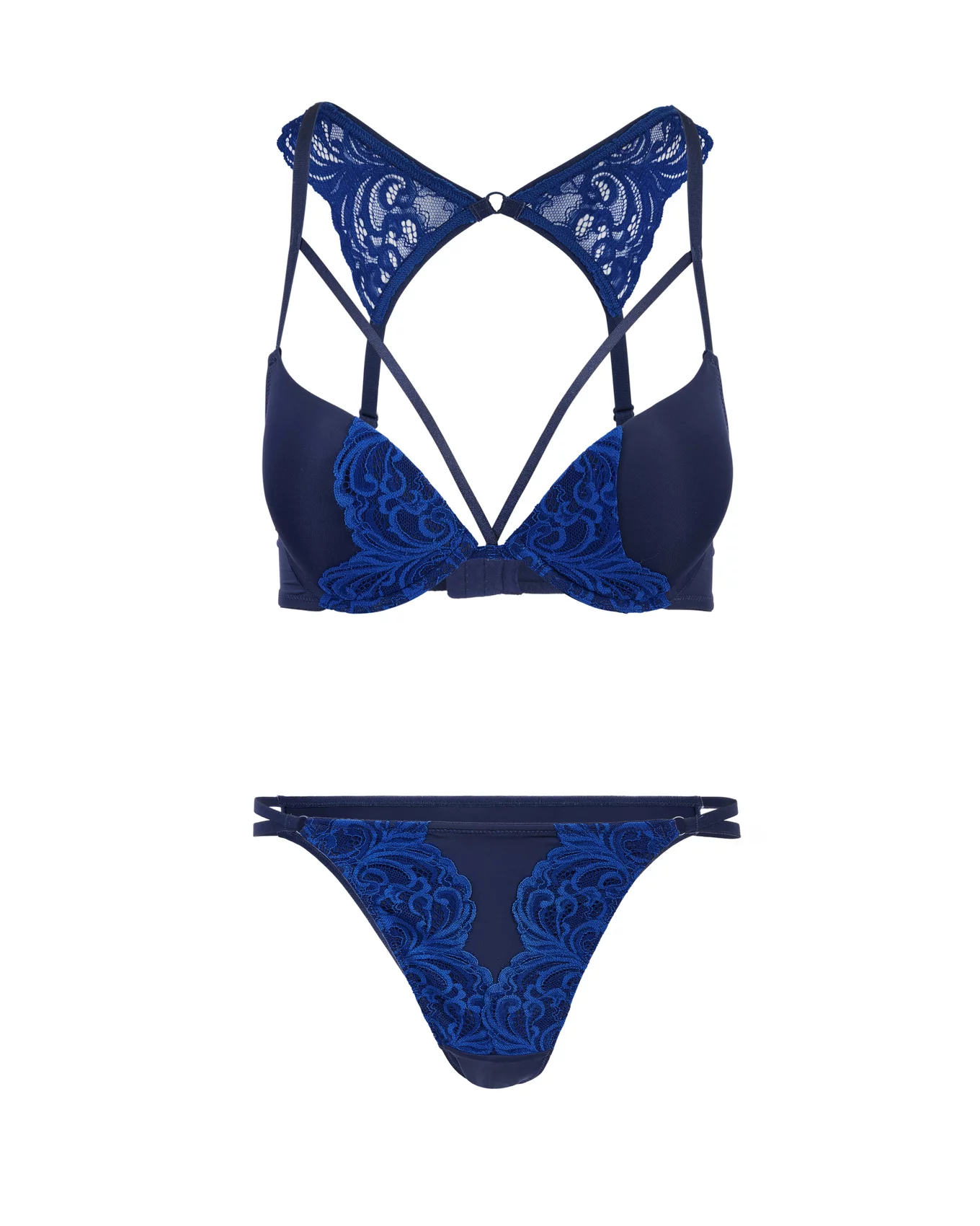 Saige Dark Blue Push Up Plunge, 32A-38DD | Adore Me