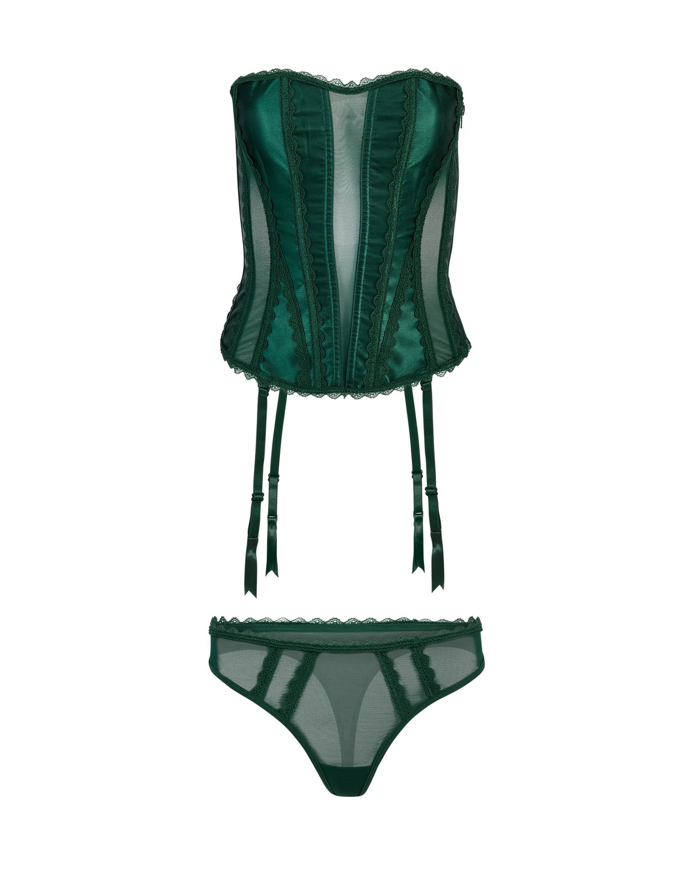 Serene Dark Green Corset Set, XS-4X | Adore Me