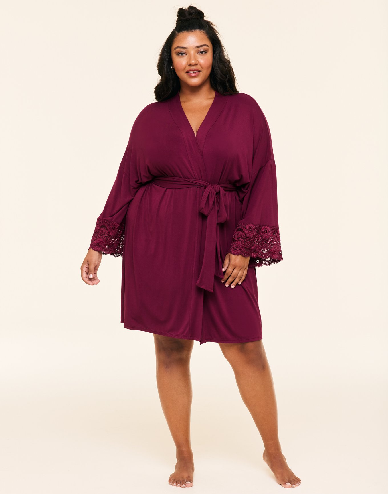 Olenna Dark Red Plus Robe, 1X-4X | Adore Me