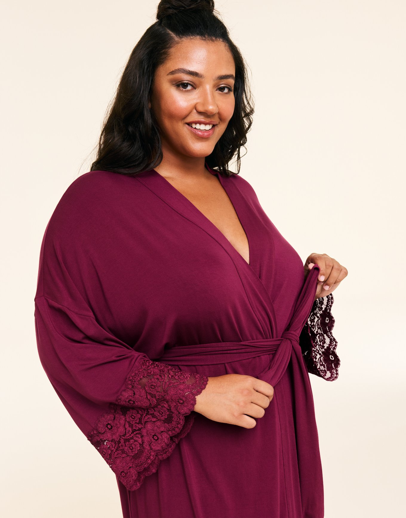 Olenna Dark Red Plus Robe, 1X-4X | Adore Me
