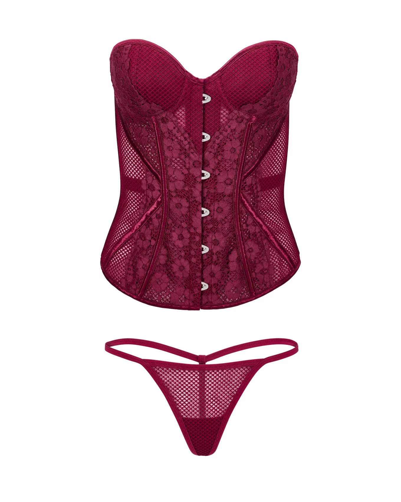 Padma Dark Red Contour Sweetheart Corset, XS-XL | Adore Me