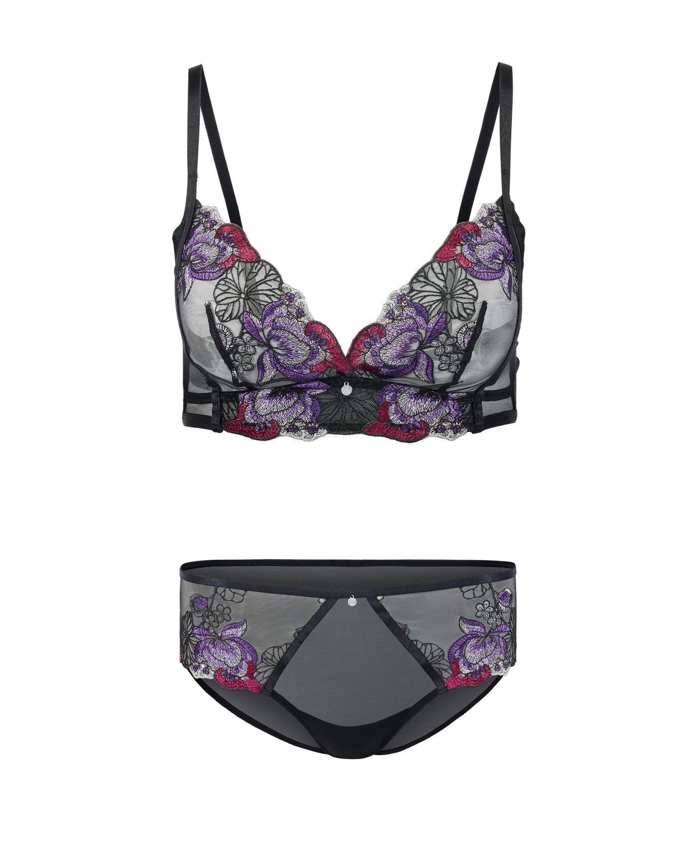 Emilie Floral Purple 2 Unlined Bralette, XS-XL | Adore Me