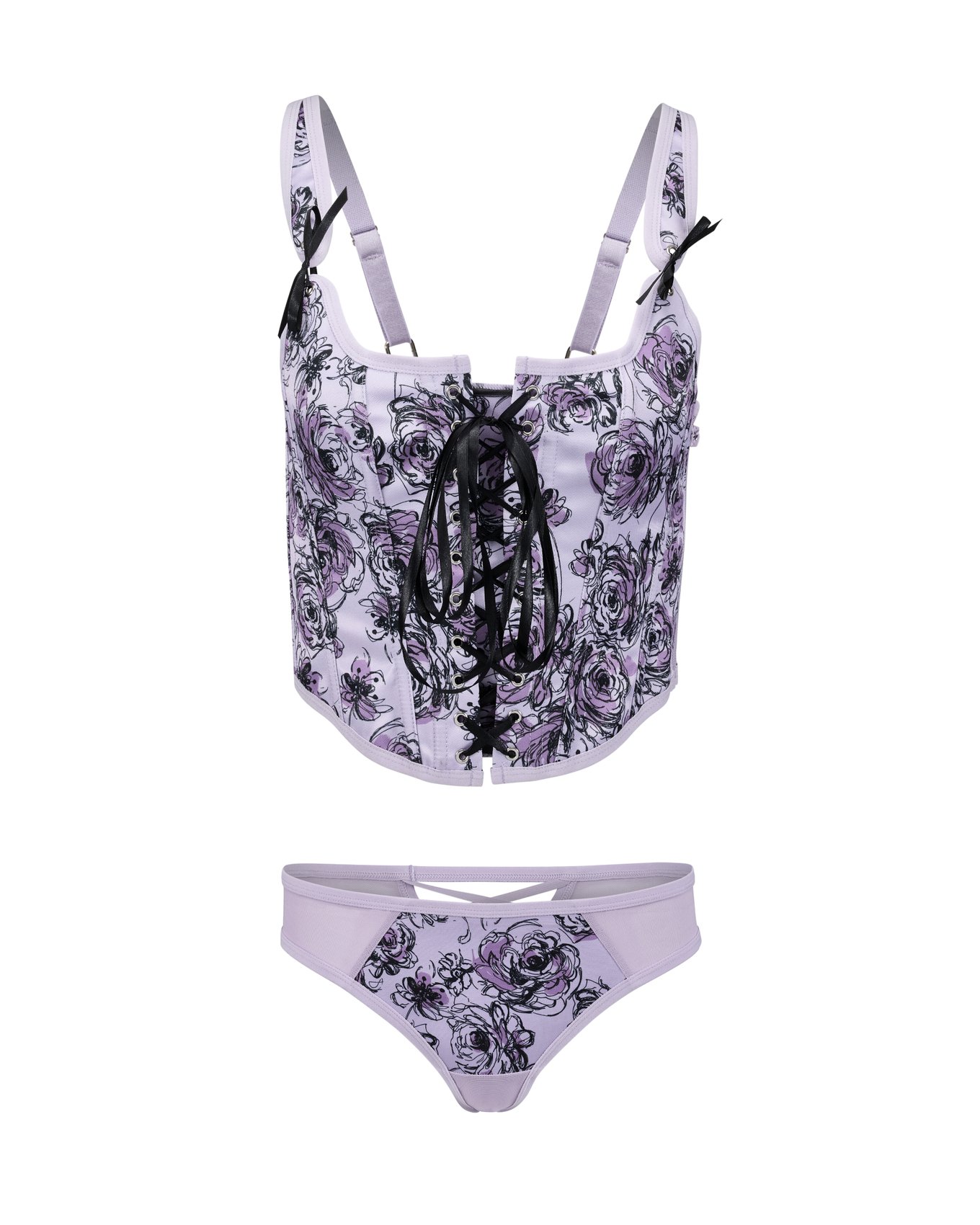 Alex Floral Purple Corset top | Adore Me