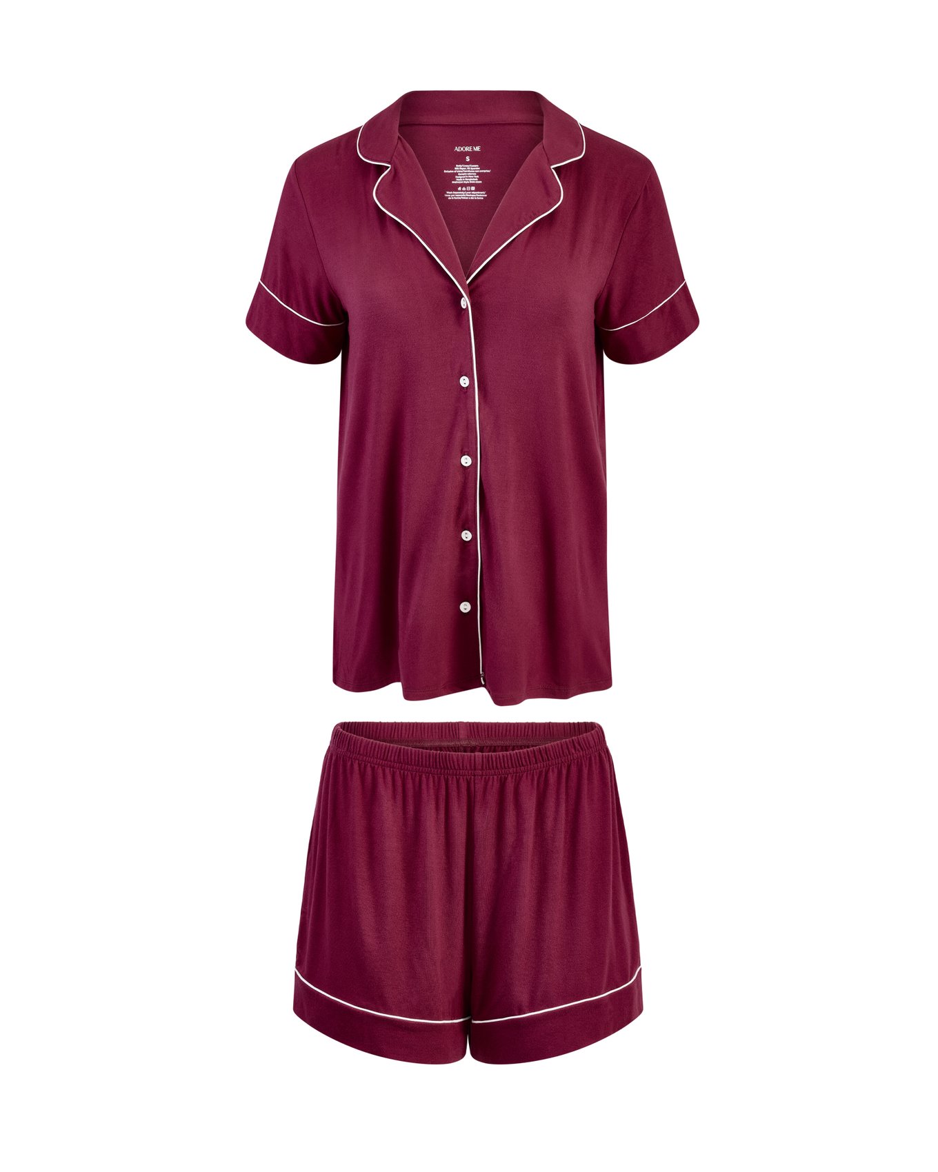 Jayne Dark Red Plus Short PJ Set | Adore Me