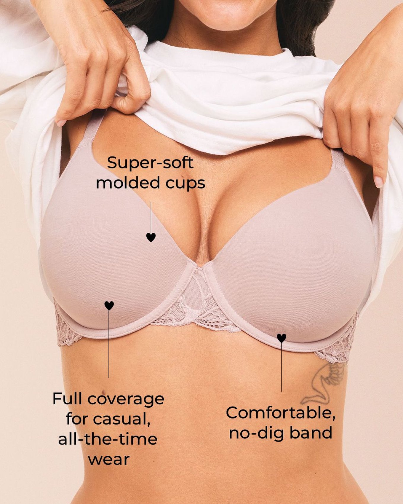 Teagan Medium Beige Full Coverage Contour, 32DD | Adore Me