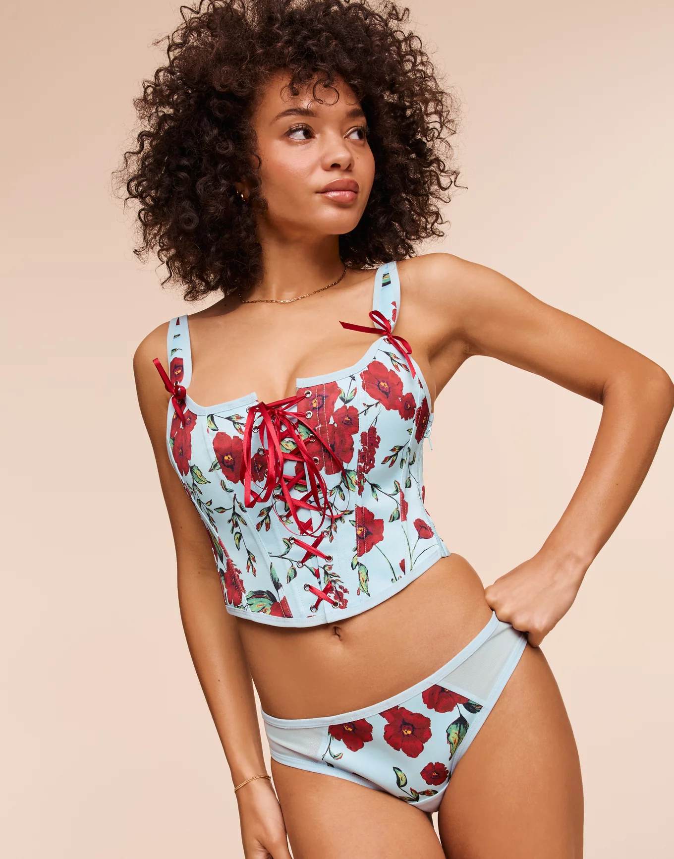 Alex Floral Blue Corset Top, XS-XL | Adore Me