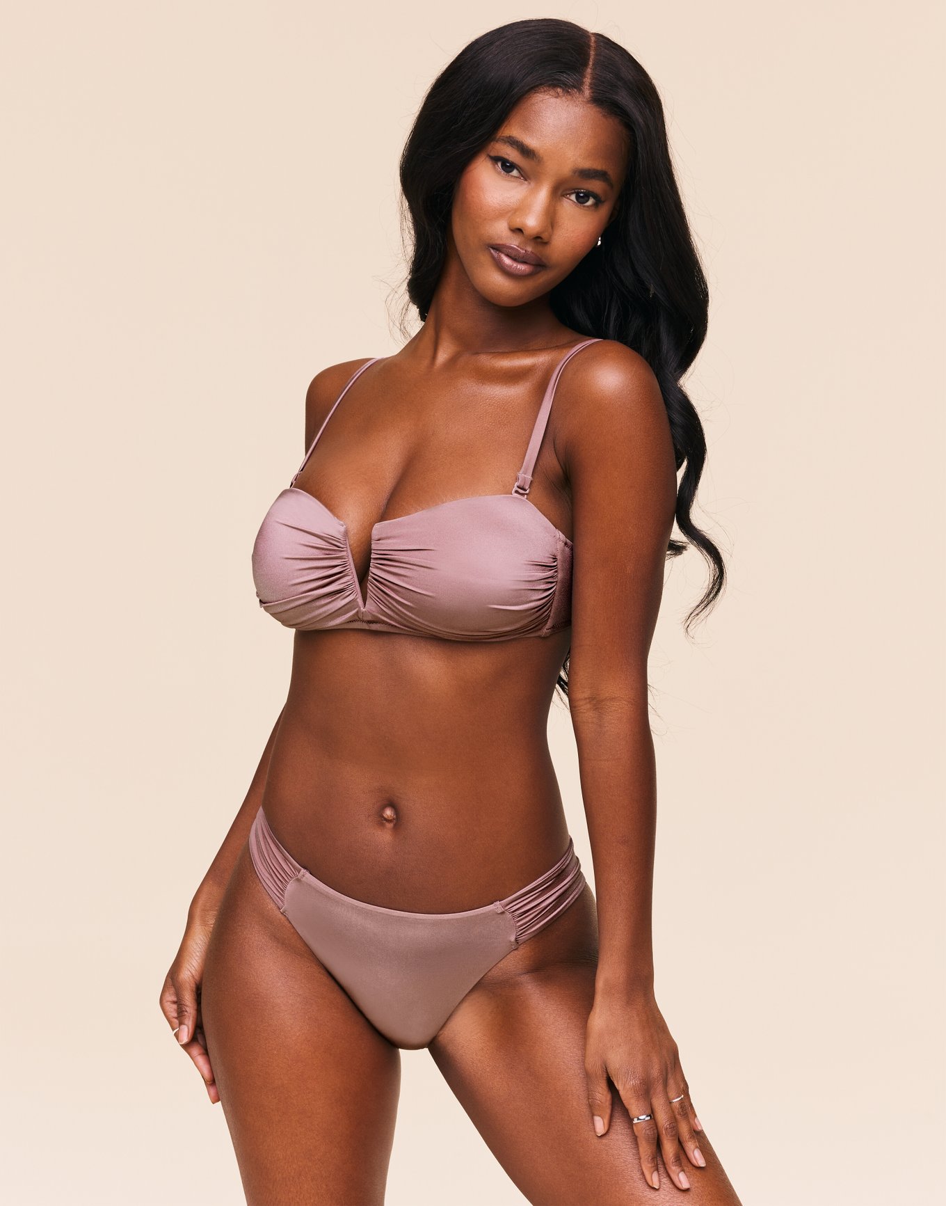 Tanisha Medium Gray Two Piece Bikini, S | Adore Me