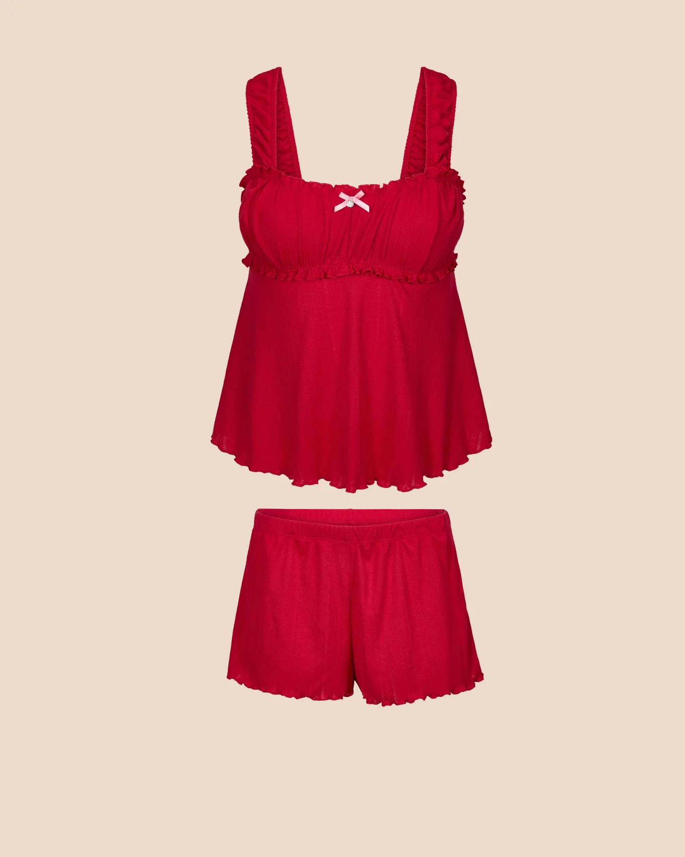 Leanore Dark Red PJ Tank and Short PJ Set, XS-4X | Adore Me