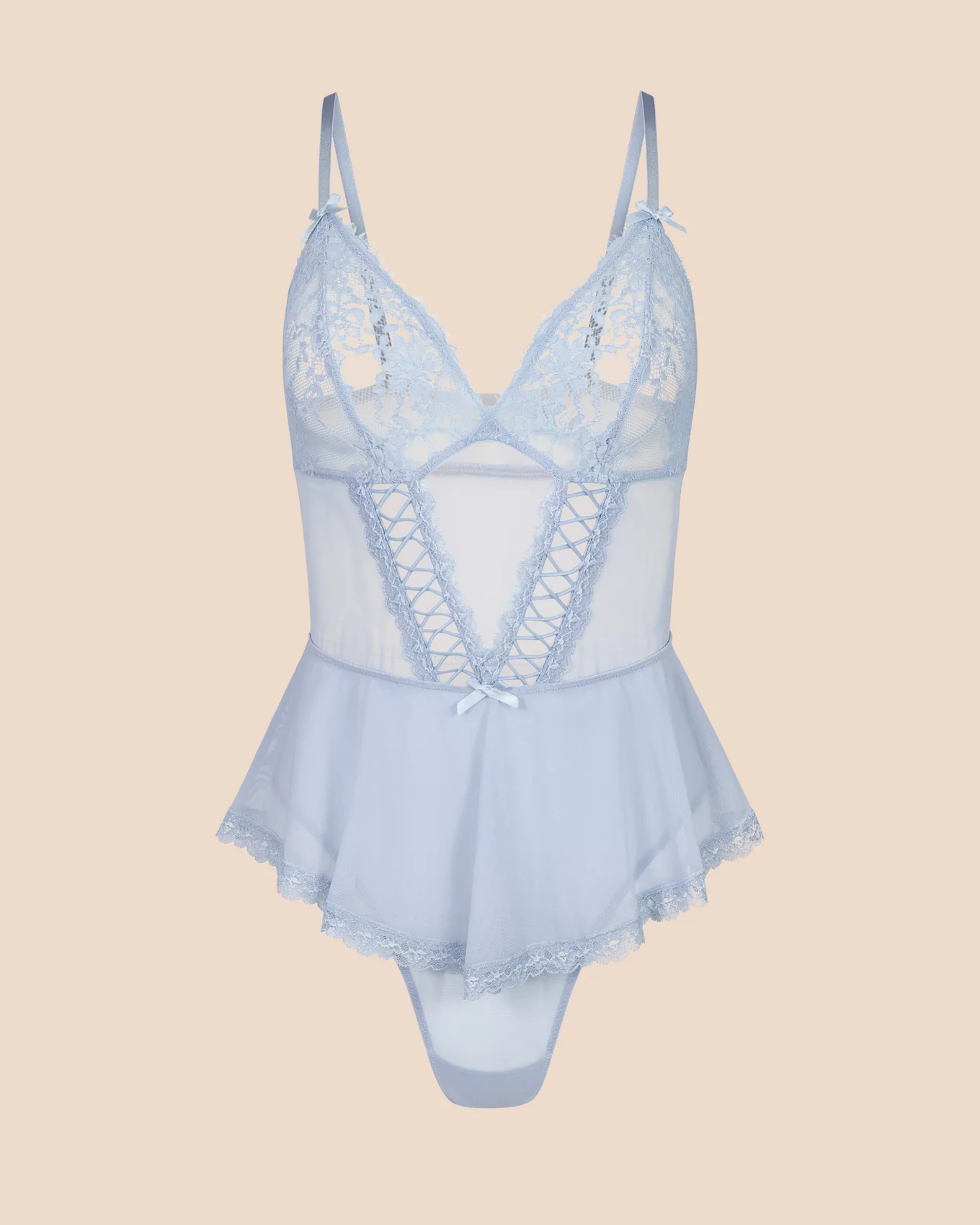 Eleanor Medium Blue Plus Bodysuit | Adore Me