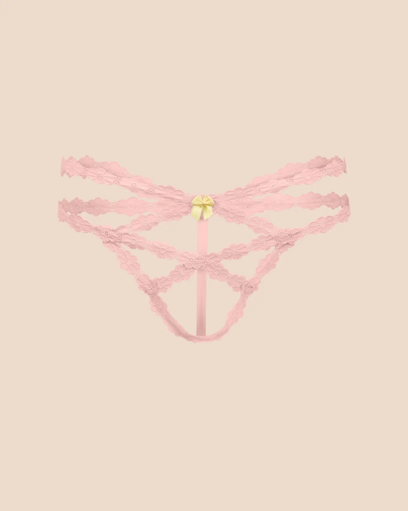 Camellia G-String Light Pink Crotchless G String, XL | Adore Me