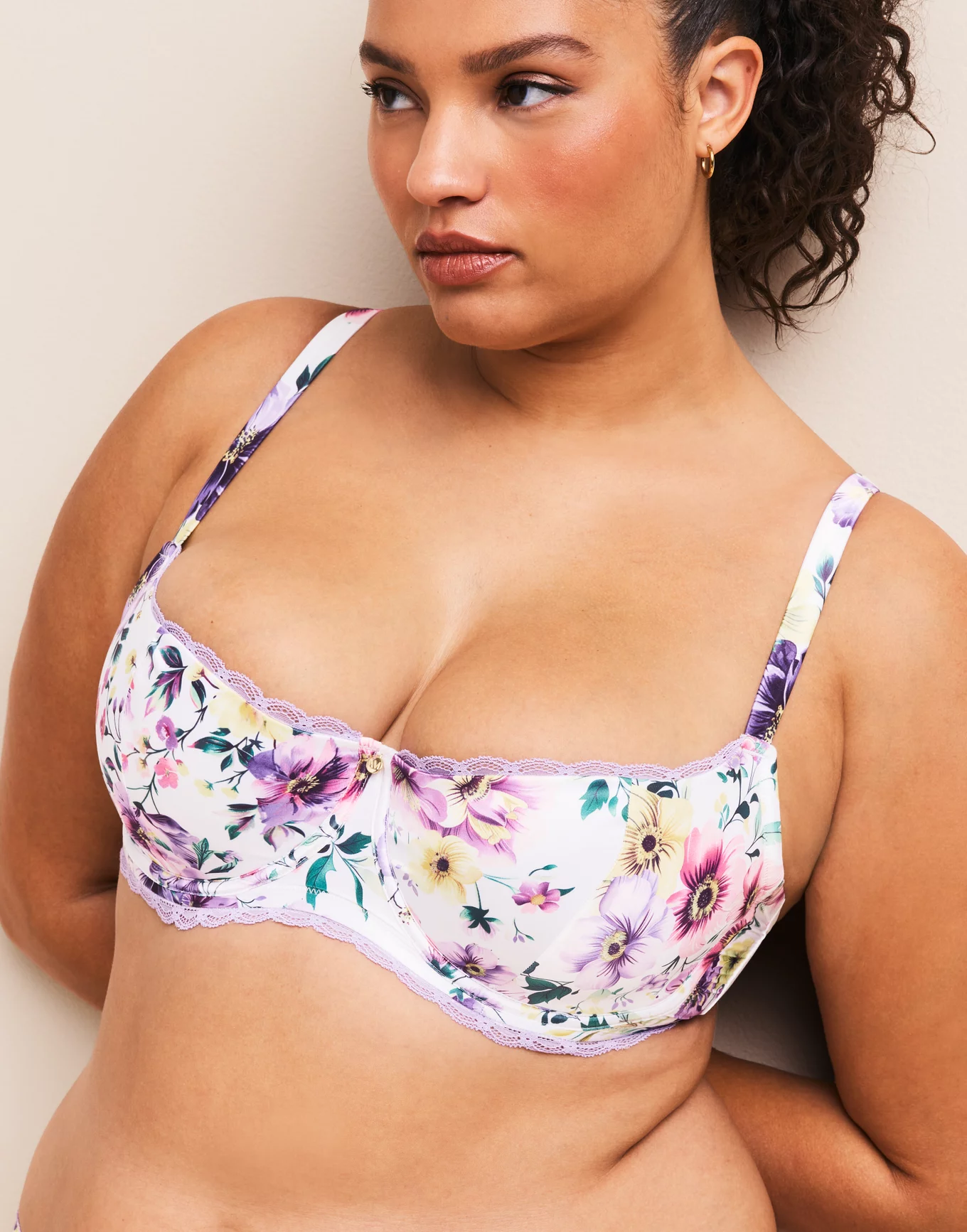 Elsie Floral White Plus Contour Balconette, 38DD-44D | Adore Me
