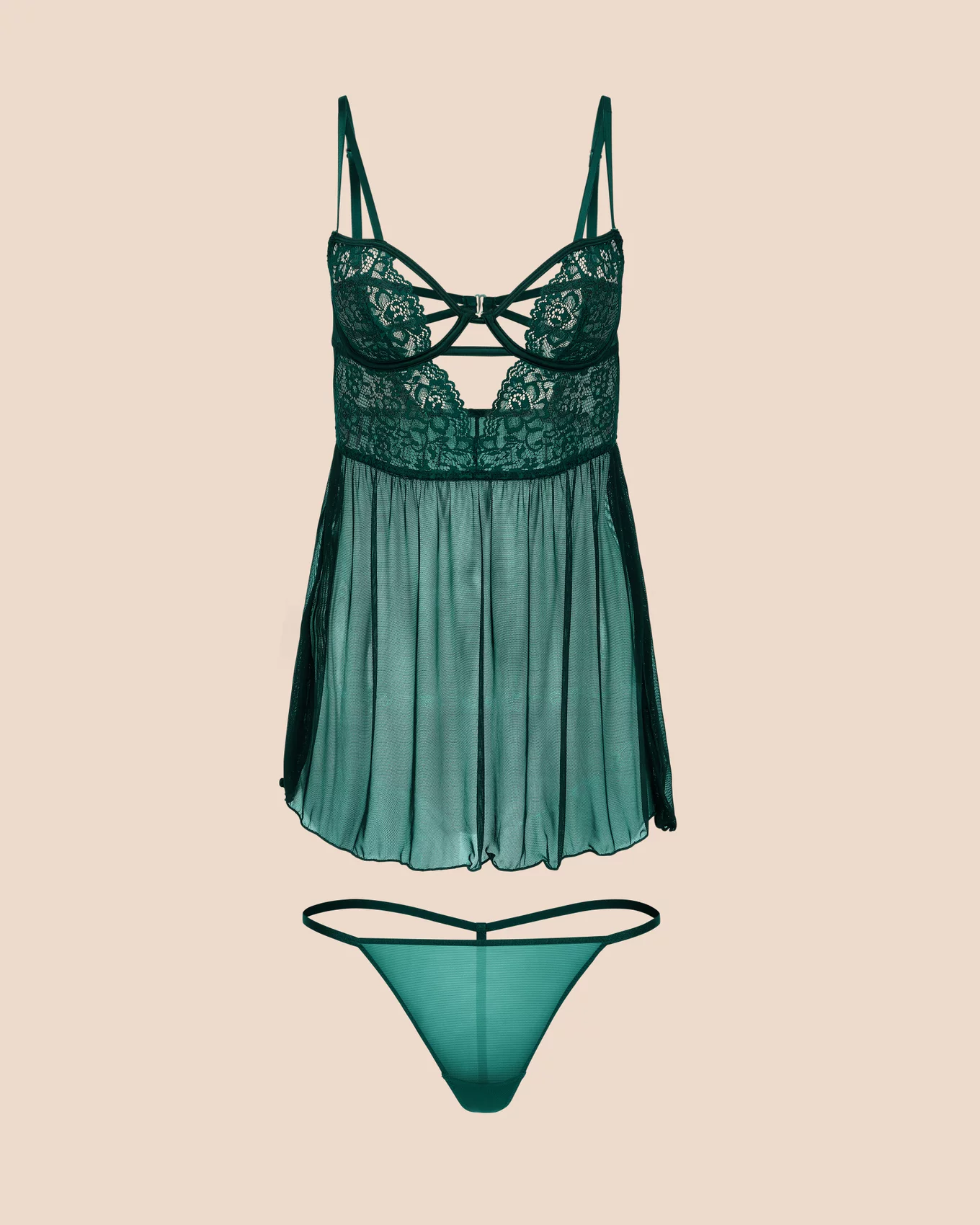 Rae Dark Green Babydoll, L-XL | Adore Me