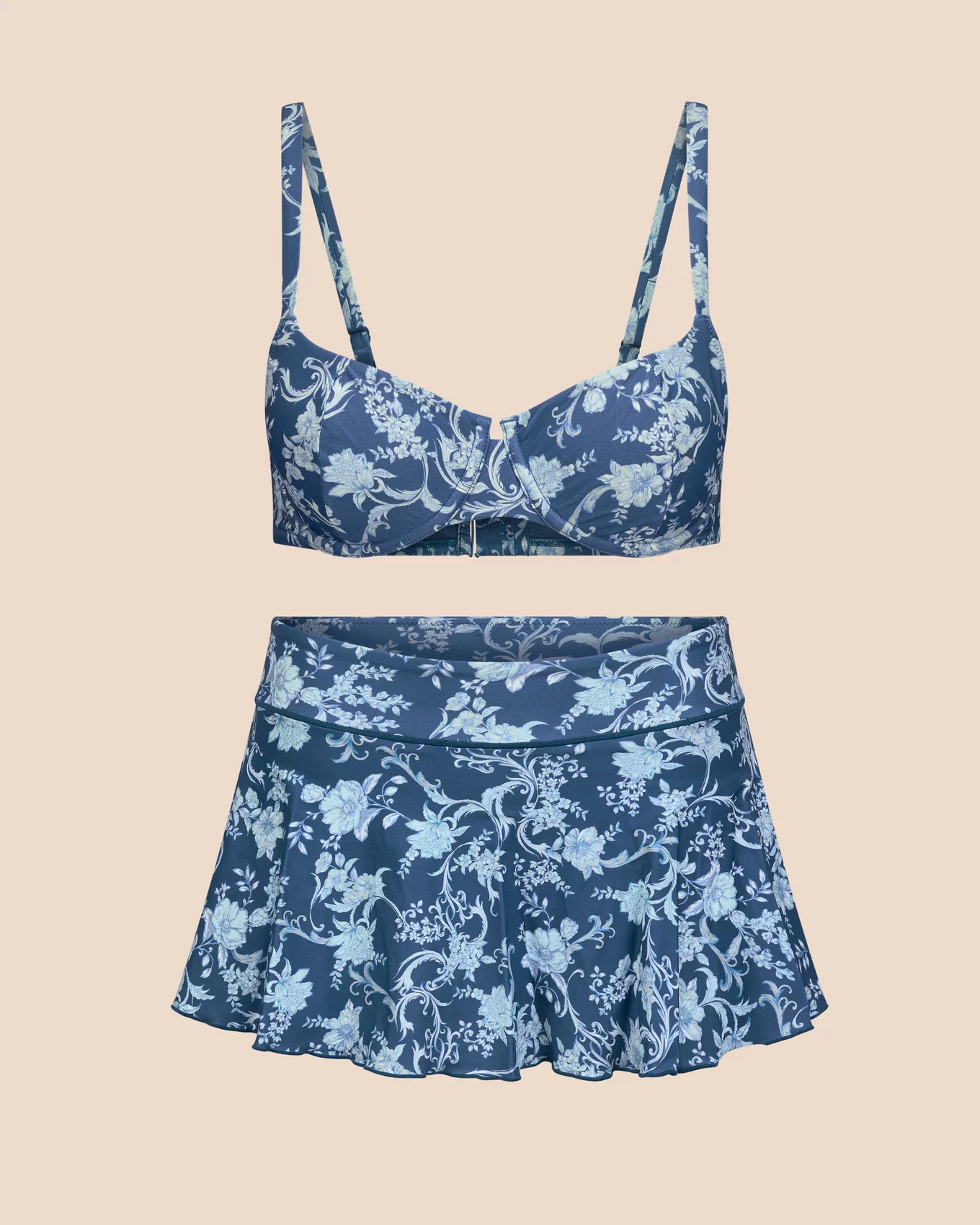 Tricia Floral Blue Plus Two Piece Bikini, 38DD-44DDD | Adore Me