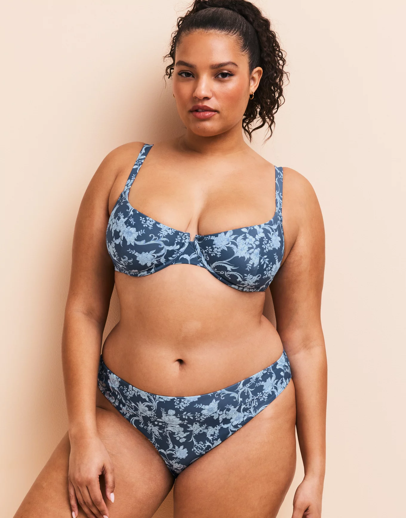 Tricia Floral Blue Plus Two Piece Bikini, 38DD-44DDD | Adore Me