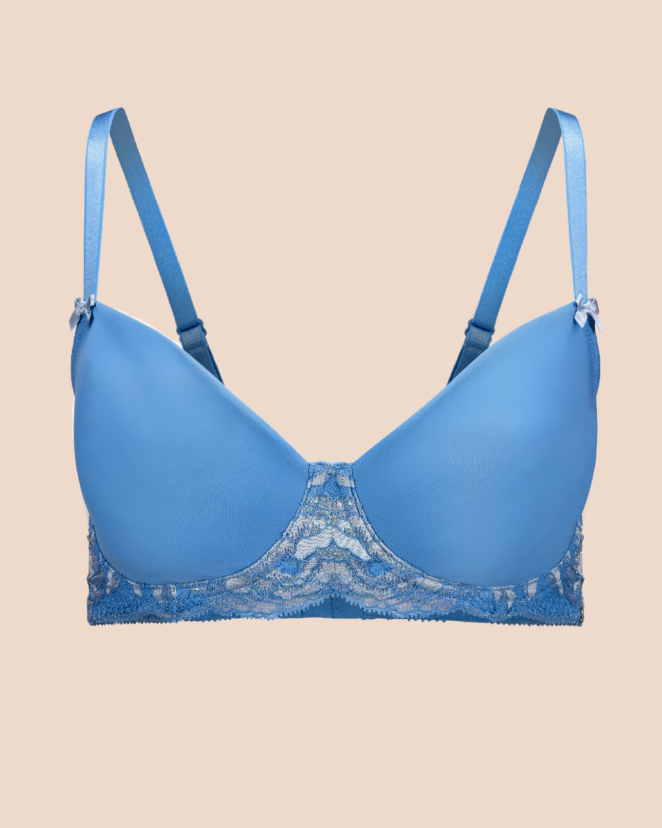 Missy Floral Blue Unlined Bra, 30A-46DDD | Adore Me
