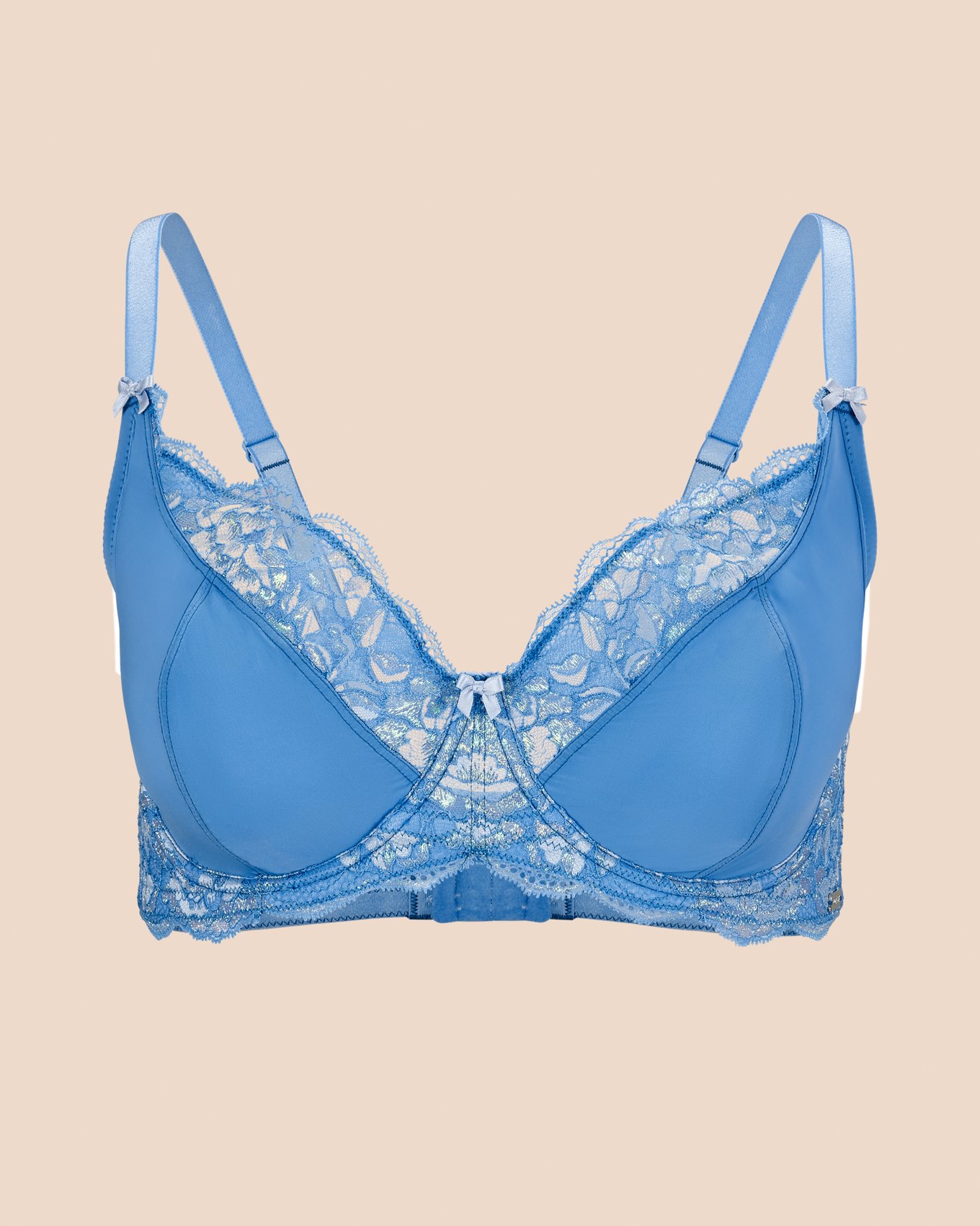 Vicky Floral Blue Unlined Bra, 38DD-46DDD | Adore Me