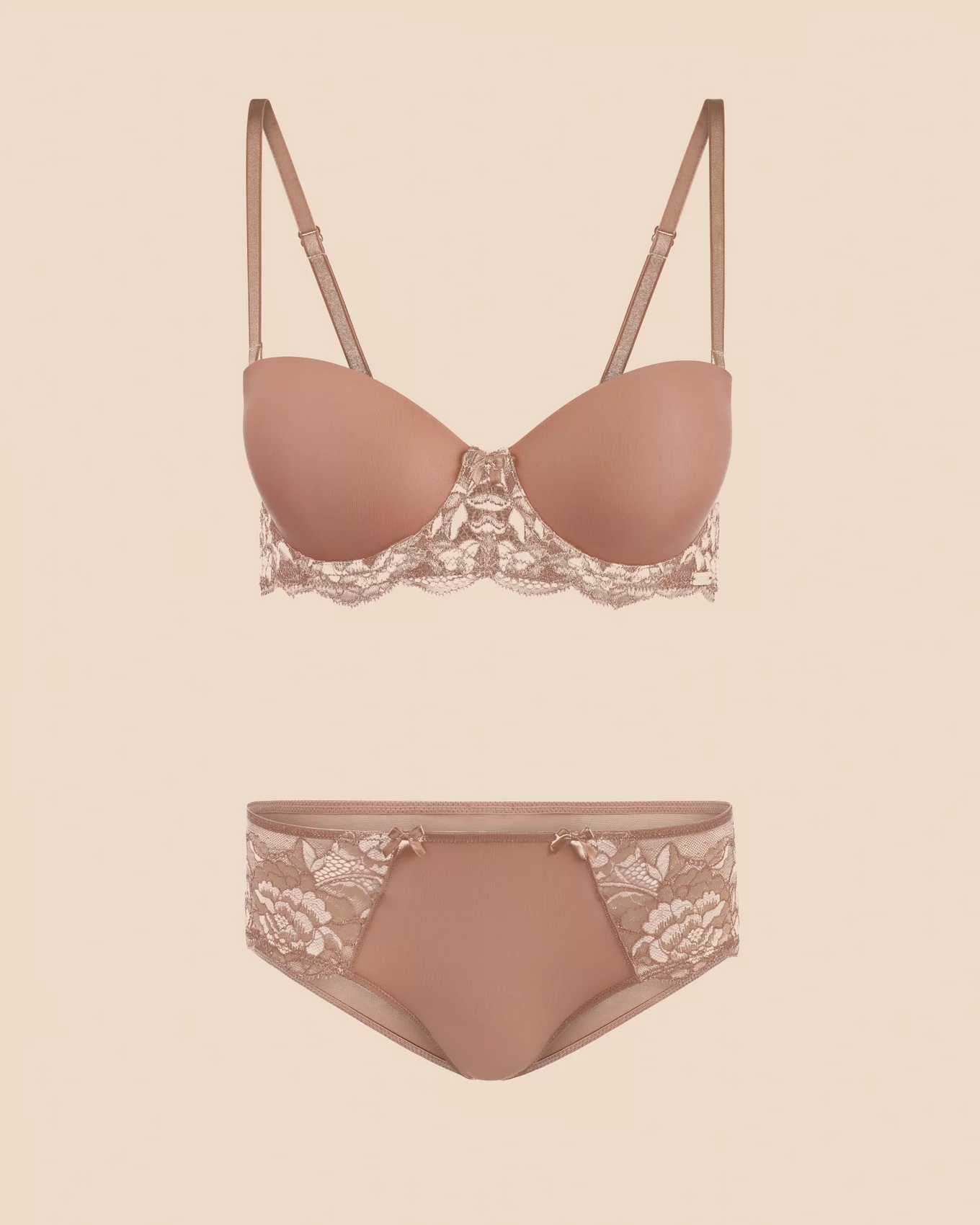 Lyza Medium Beige Push Up Bra Strapless Push Up Balconette, | Adore Me
