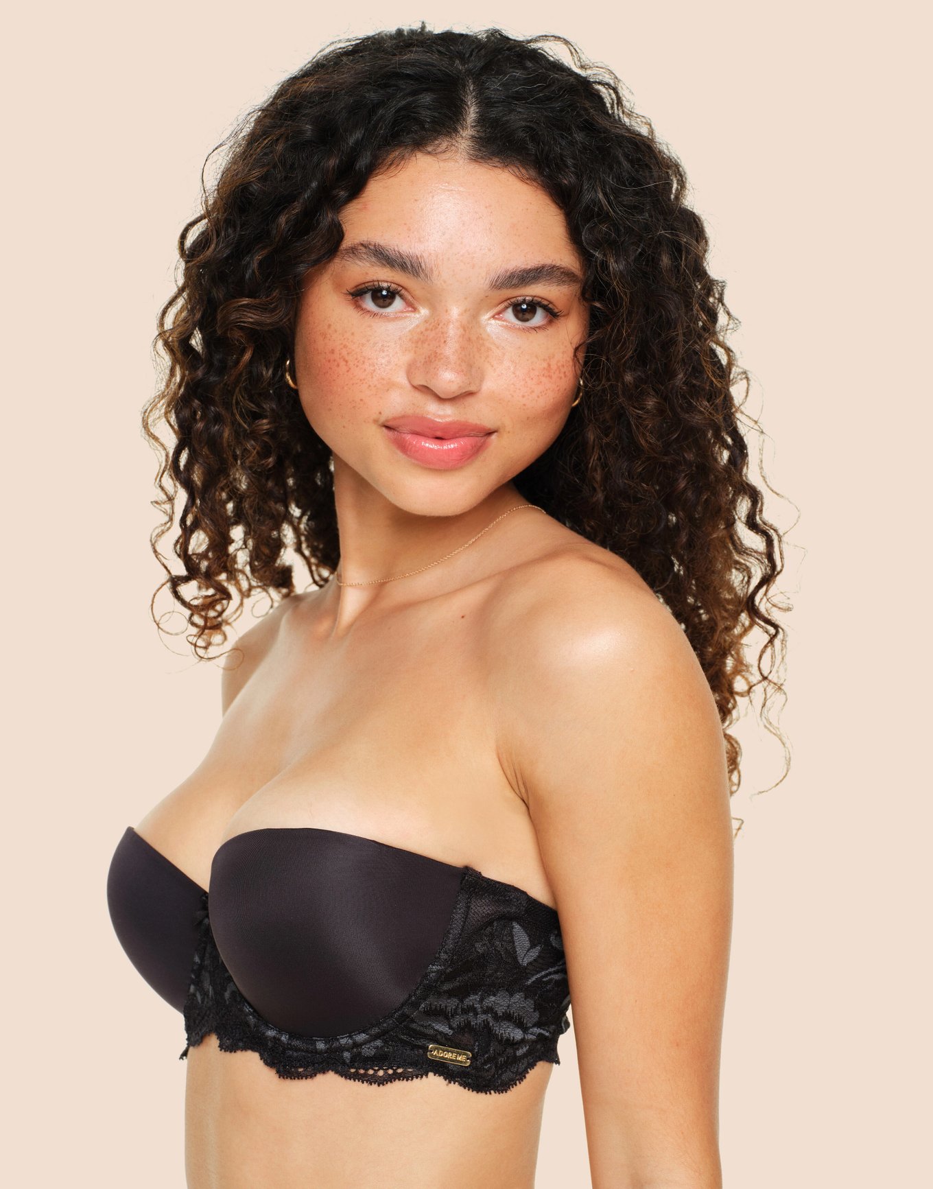 Lyza Black Strapless Push Up Balconette | Adore Me