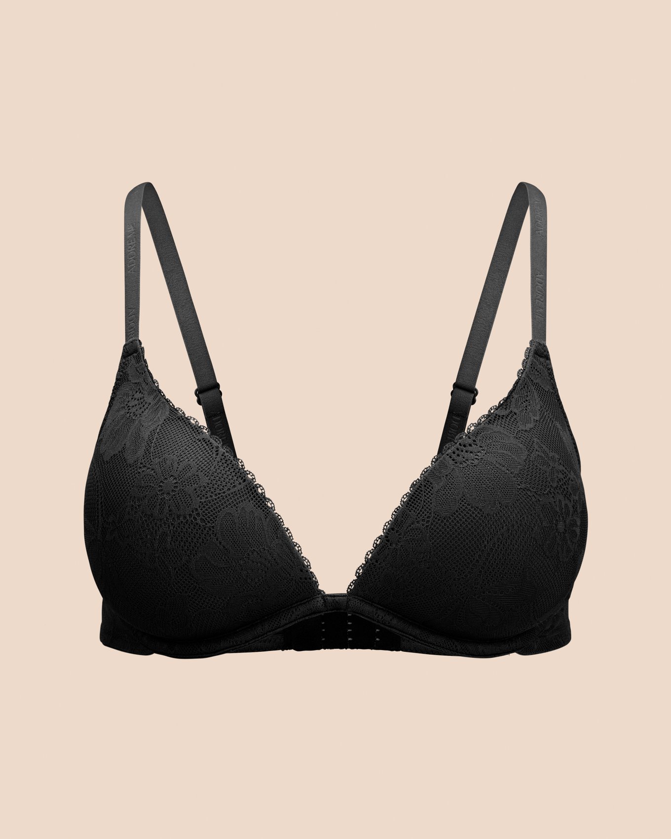 Maren Black Push Up Plunge Bra, 32DDD | Adore Me
